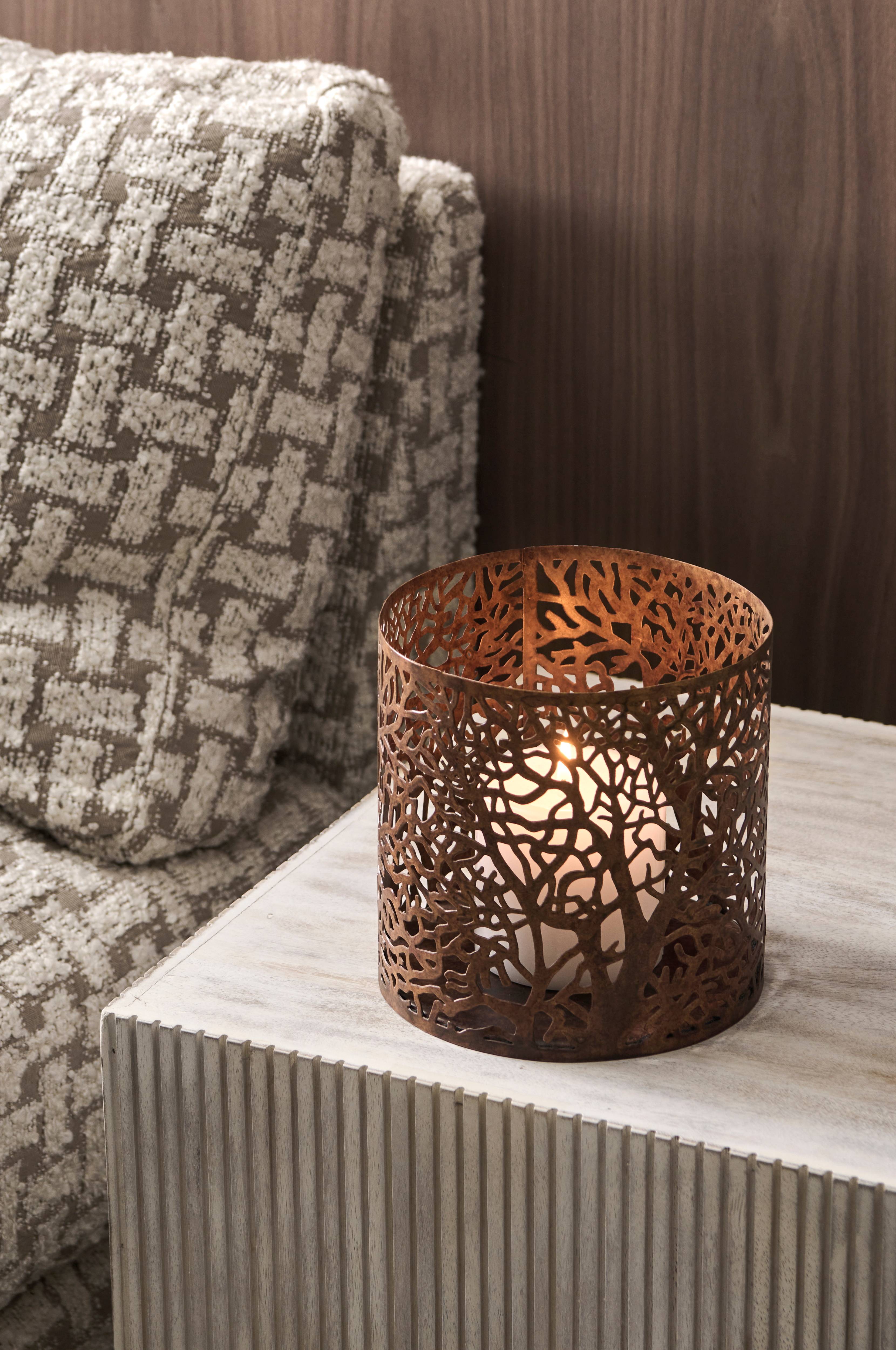 Ellos Ljuslykta Rusty höjd 15 cm - Guld - Ljusstakar & lyktor | Ellos.se