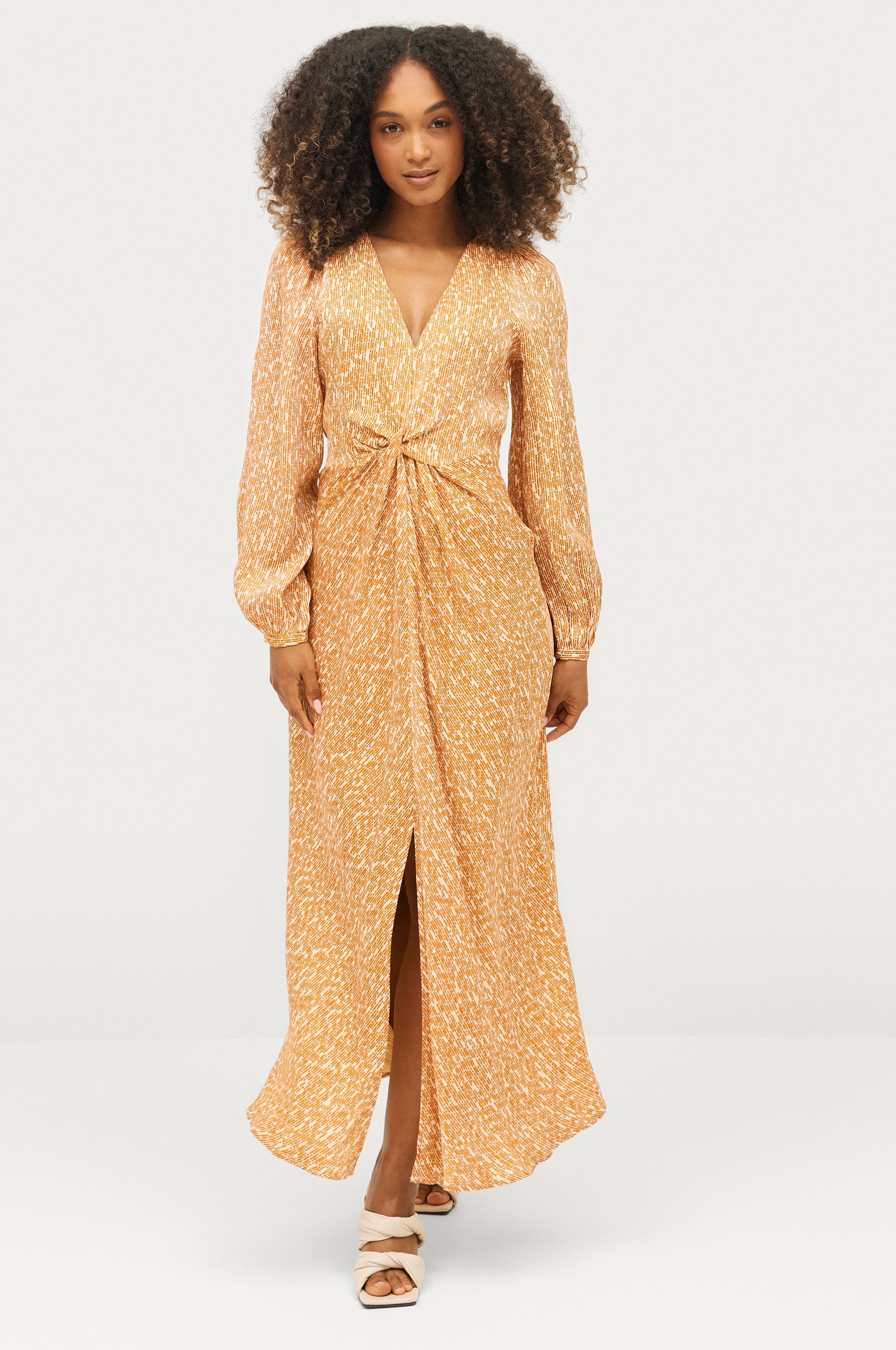 Second Female Maxiklänning Rattan Dress - Orange - Maxiklänningar ...