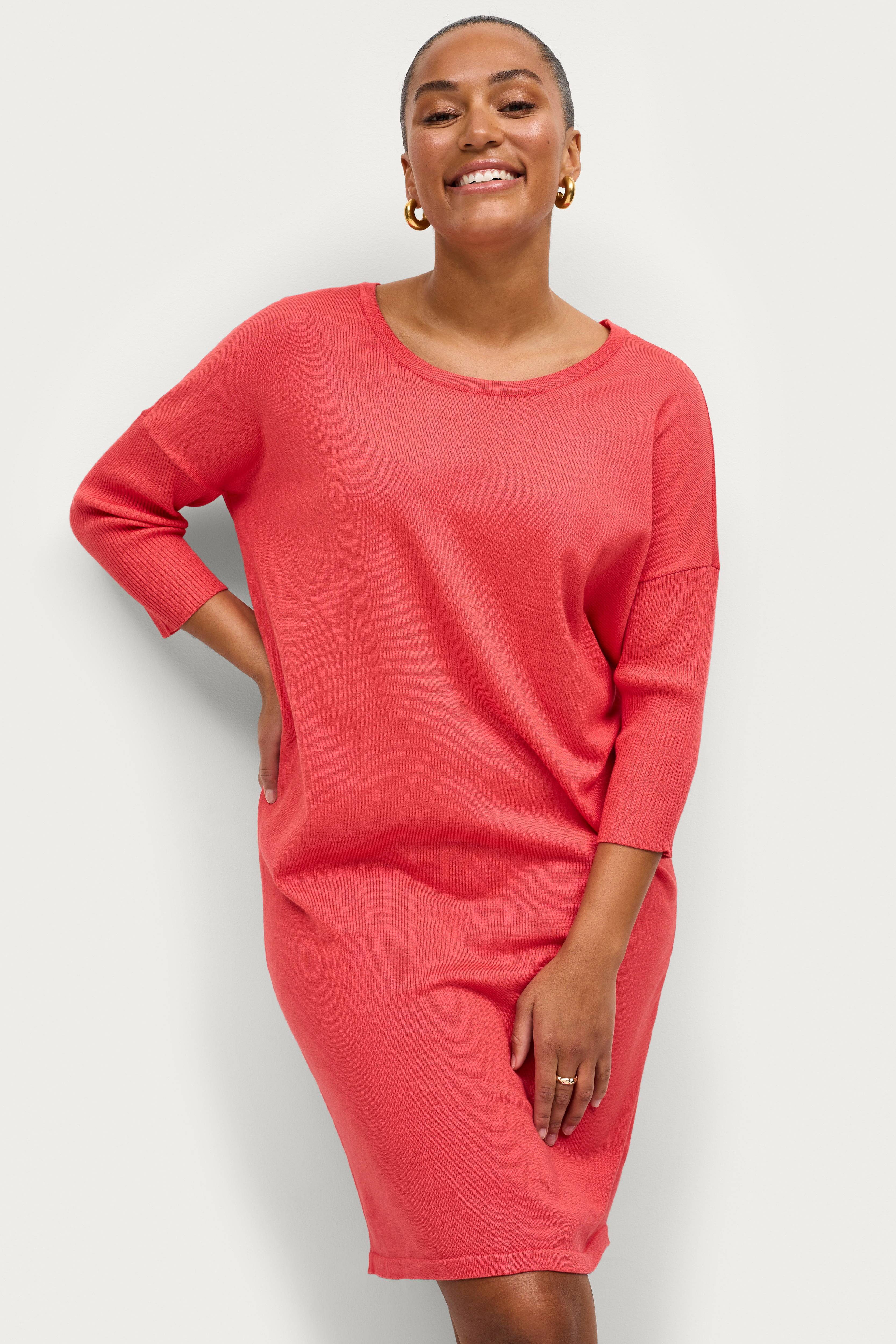 Saint Tropez Kjole MilaSZ R-N Dress - Rød - Strikkjoler | Ellos.dk