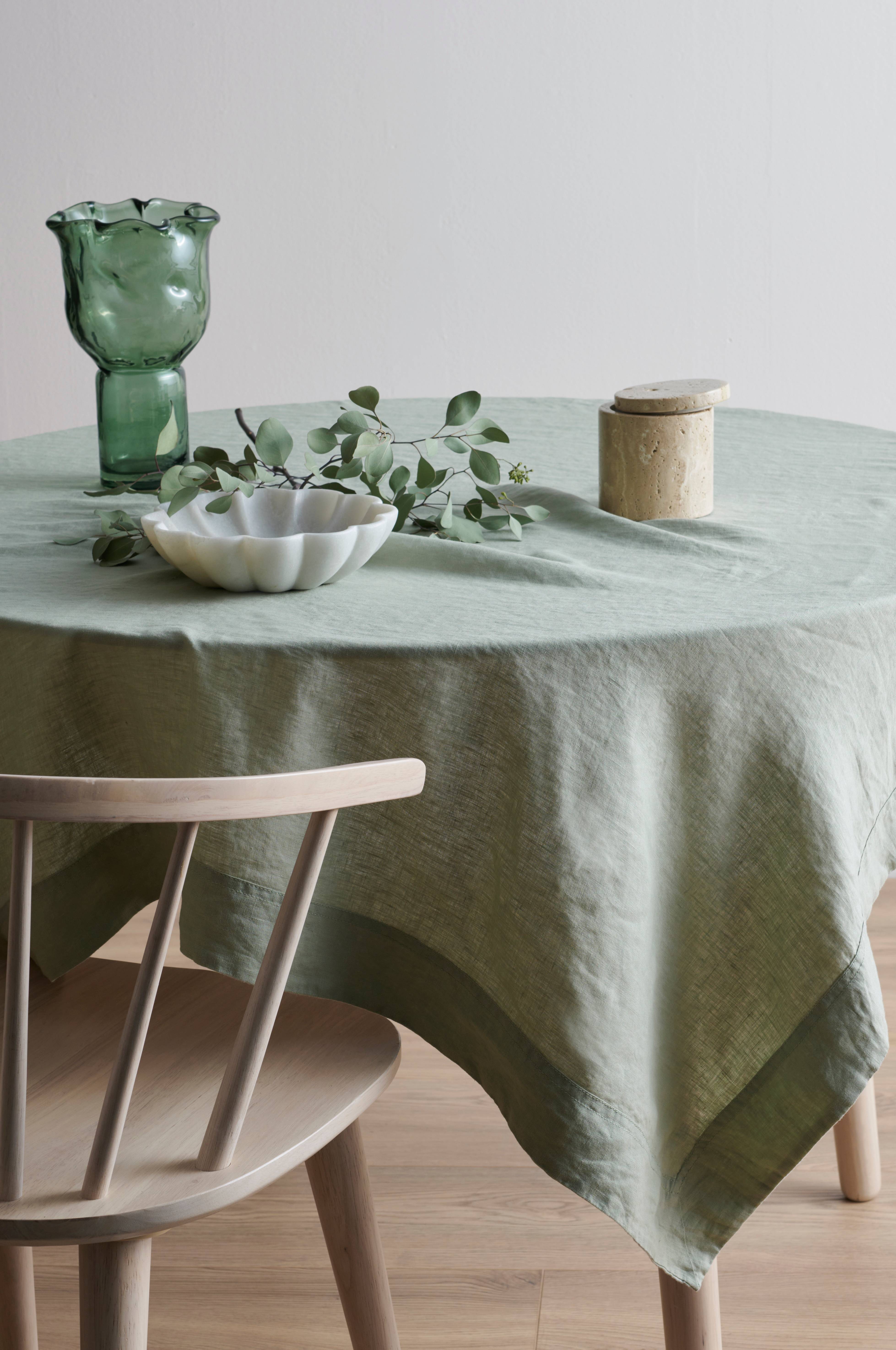 Ellos Duk Malva i 100% lin 140x140 cm - Grön - Bordsdukar | Ellos.se