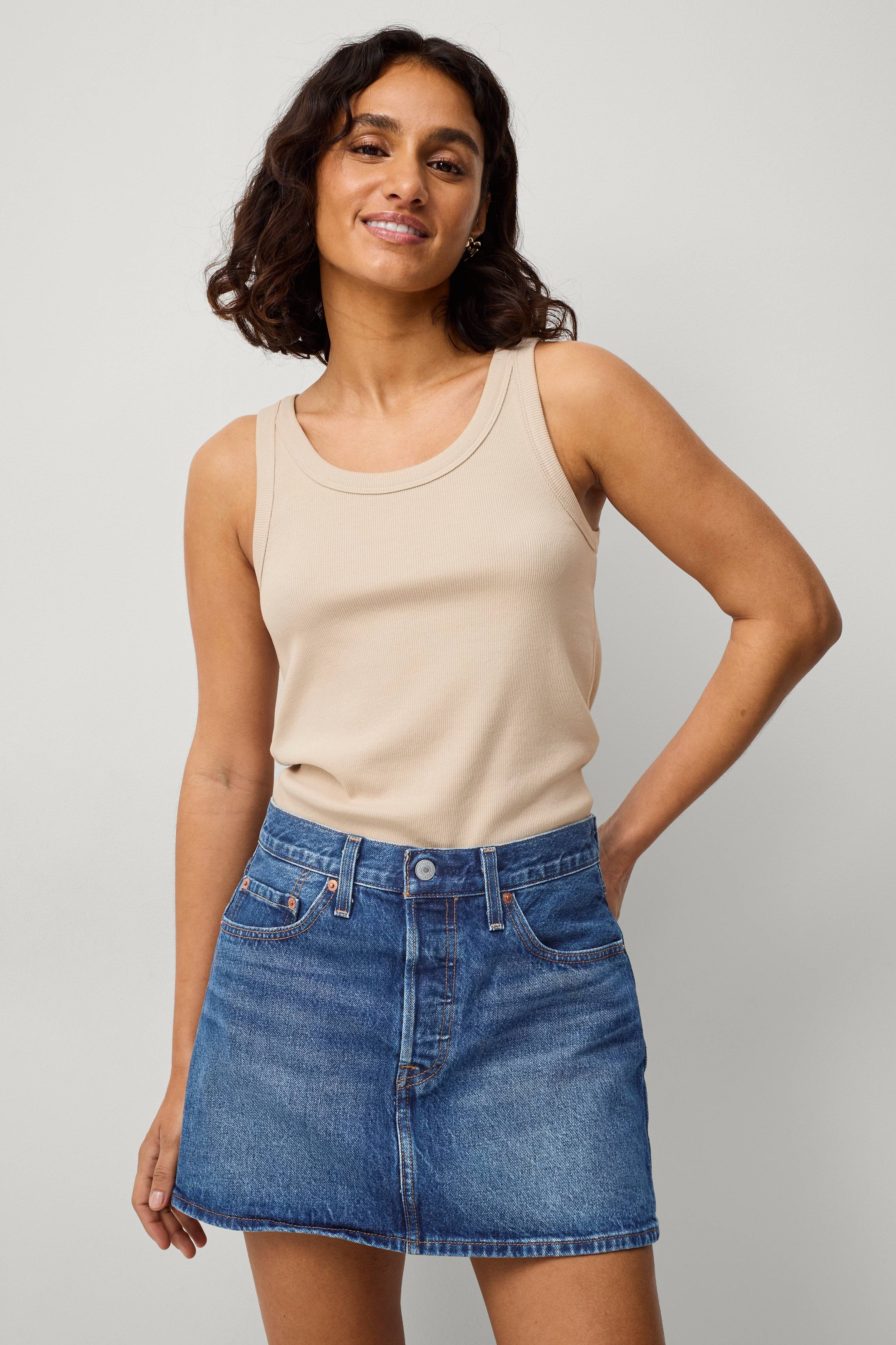 Levi's Jeanskjol Icon Skirt Z8822 - Blå - Korta kjolar | Ellos.se