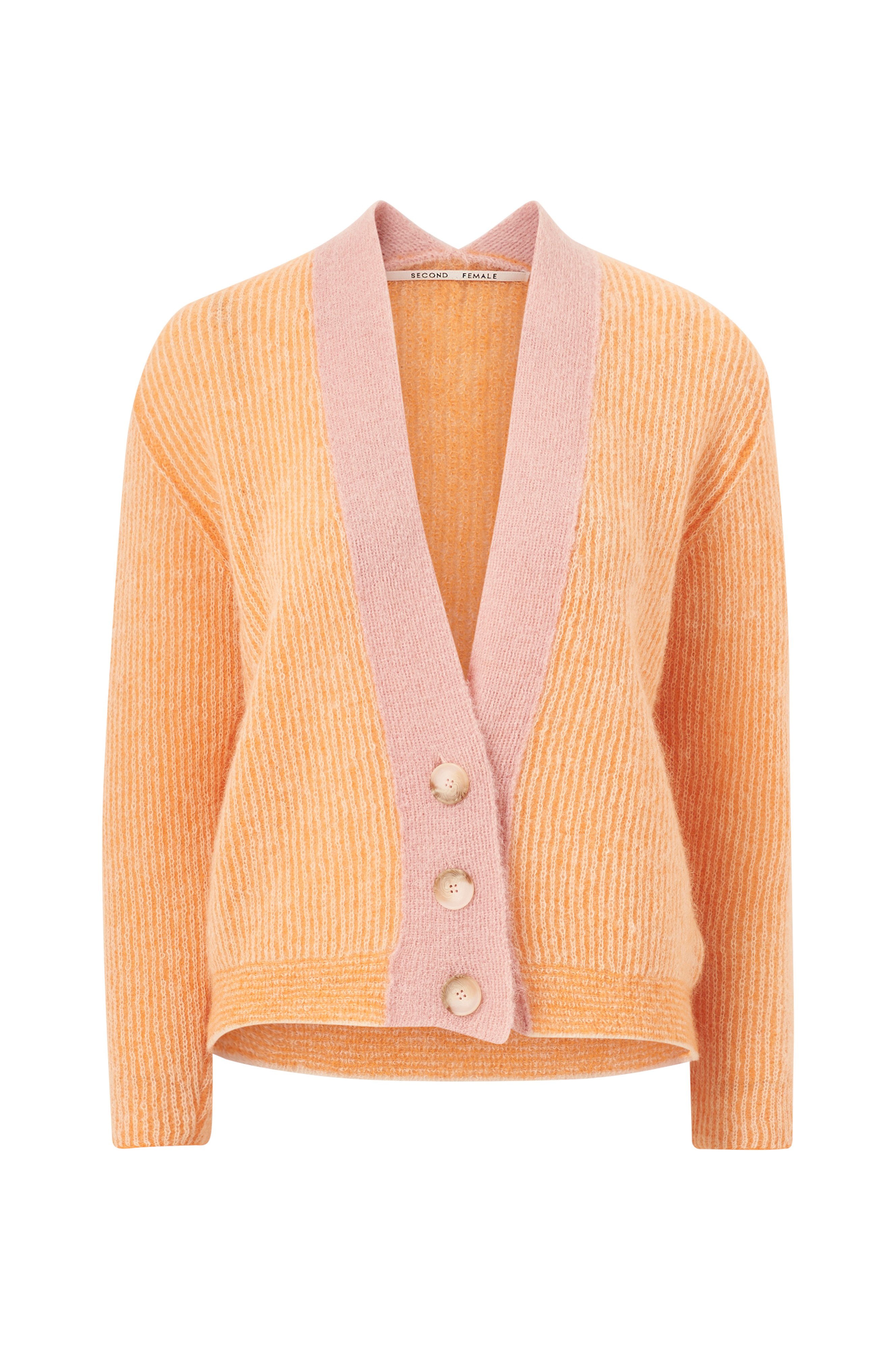 Second Female Cardigan Vibse Knit Cardigan - Orange - Koftor | Ellos.se