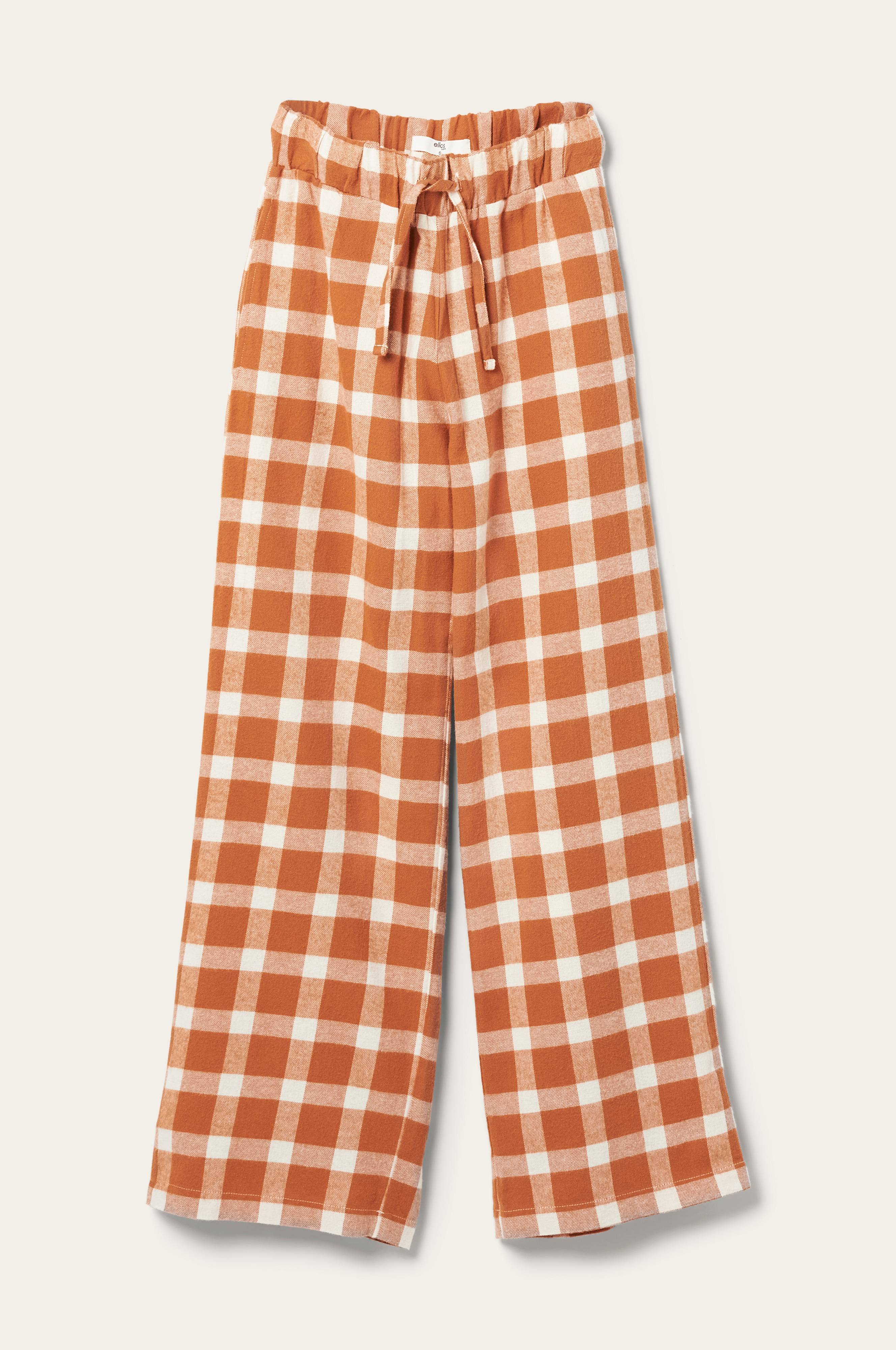 Ellos Pyjamasbukse Valerie Check i bomullsflanell - Brun - Pyjamas ...