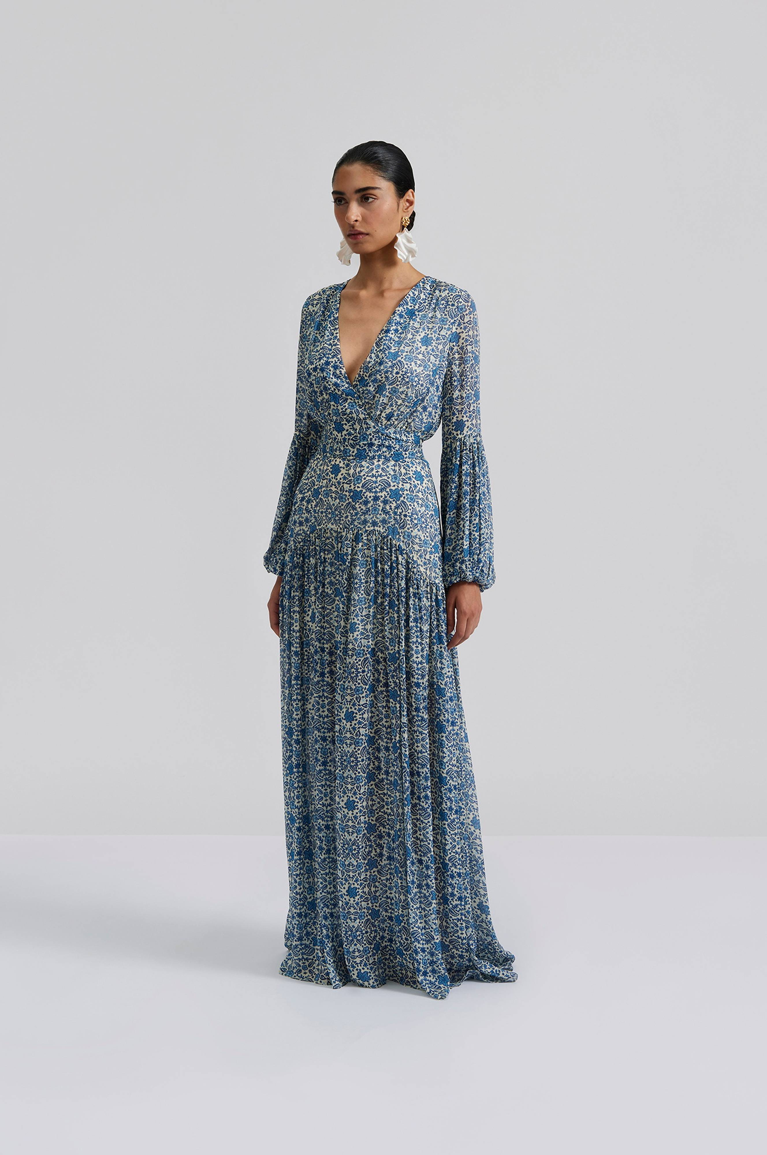 By Malina Maxi kjole Alicia Dress - Blå - Sommerkjoler | Ellos.dk