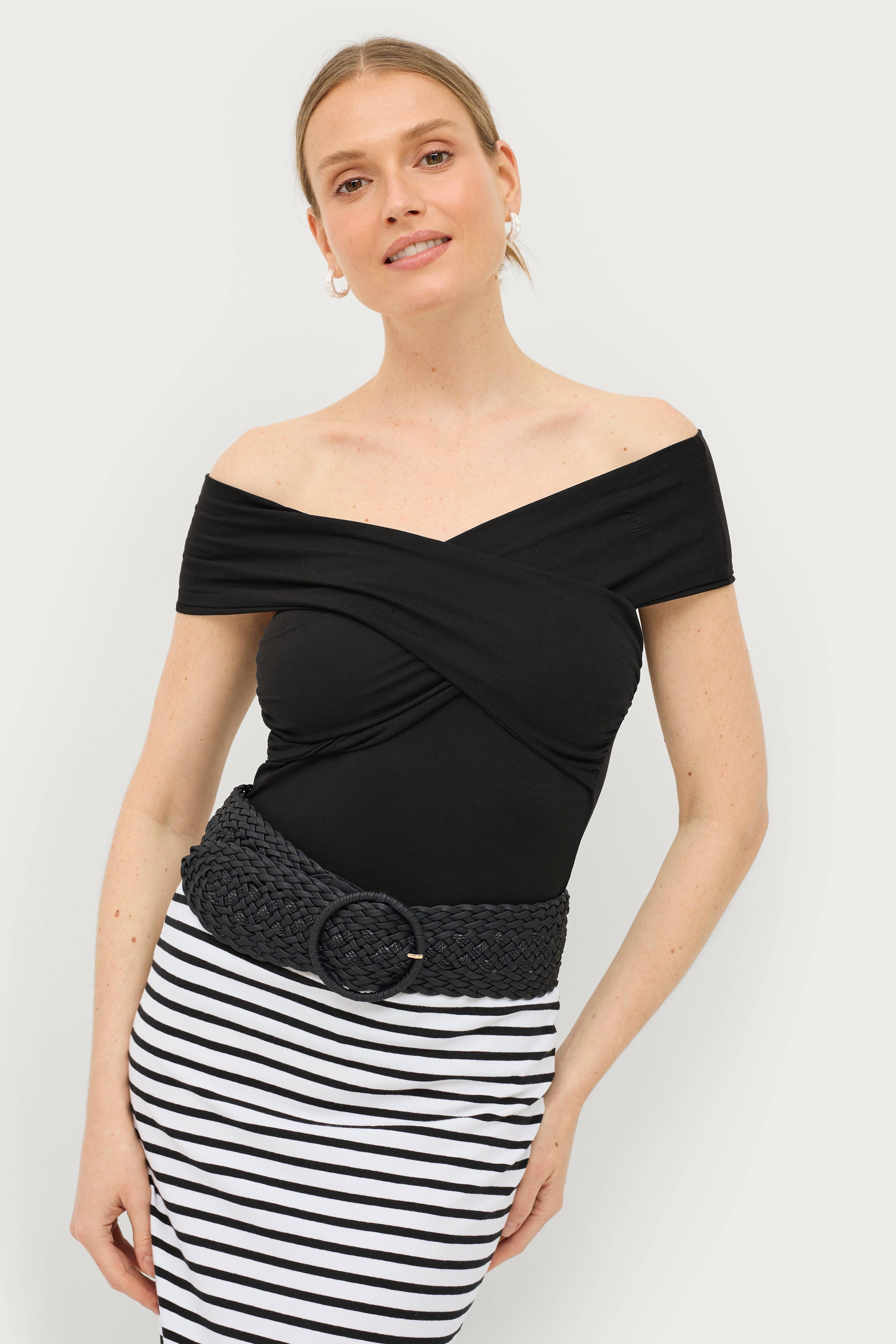 Gina Tricot Topp Off Shoulder Wrap Top - Svart - Toppar | Ellos.se