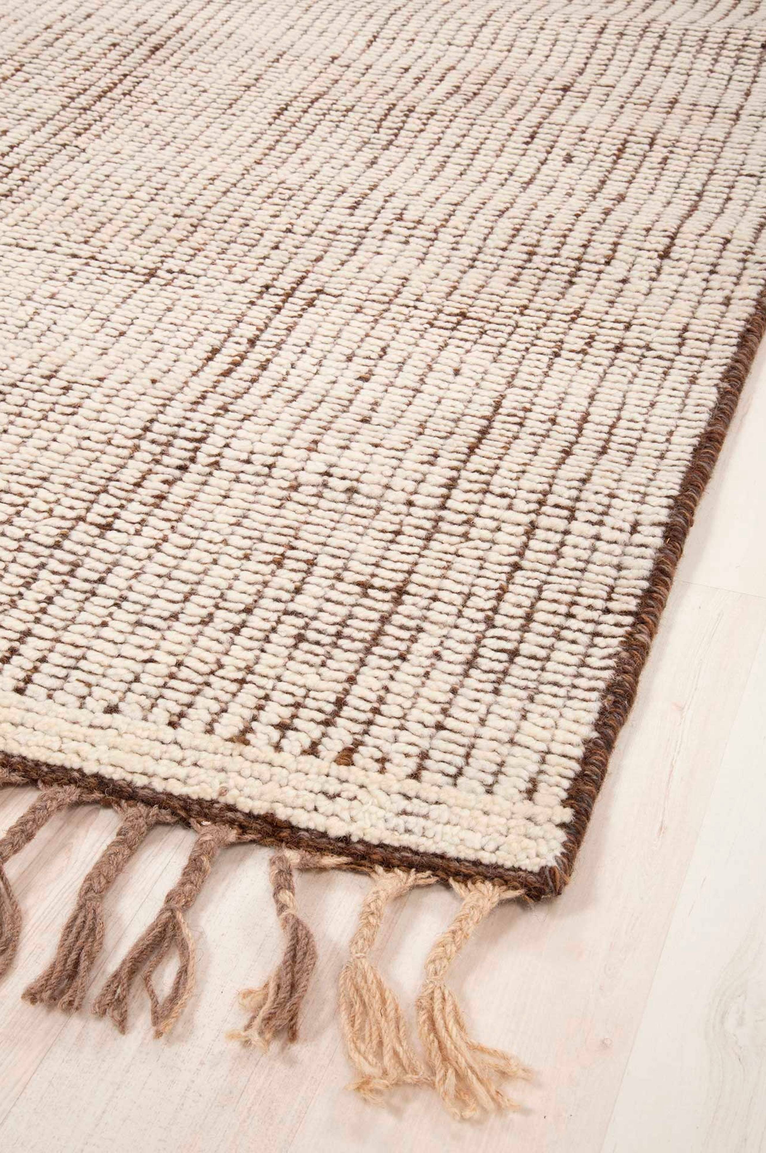 Bargi Ullmatta Berber White Brown 172x234 - Brun - Ullmattor | Ellos.se