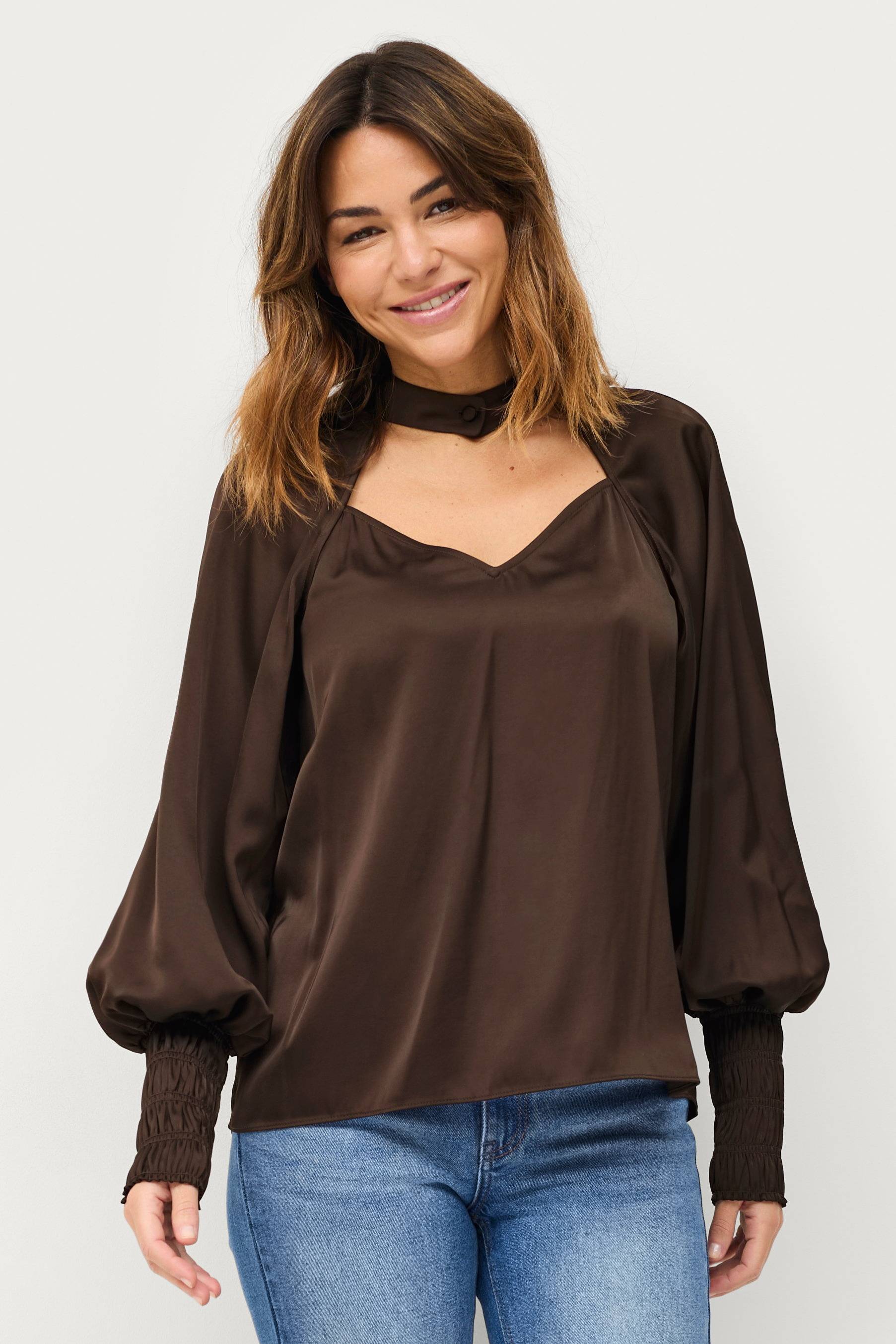 Twist & Tango Blus Beverly Blouse - Brun - Blusar | Ellos.se