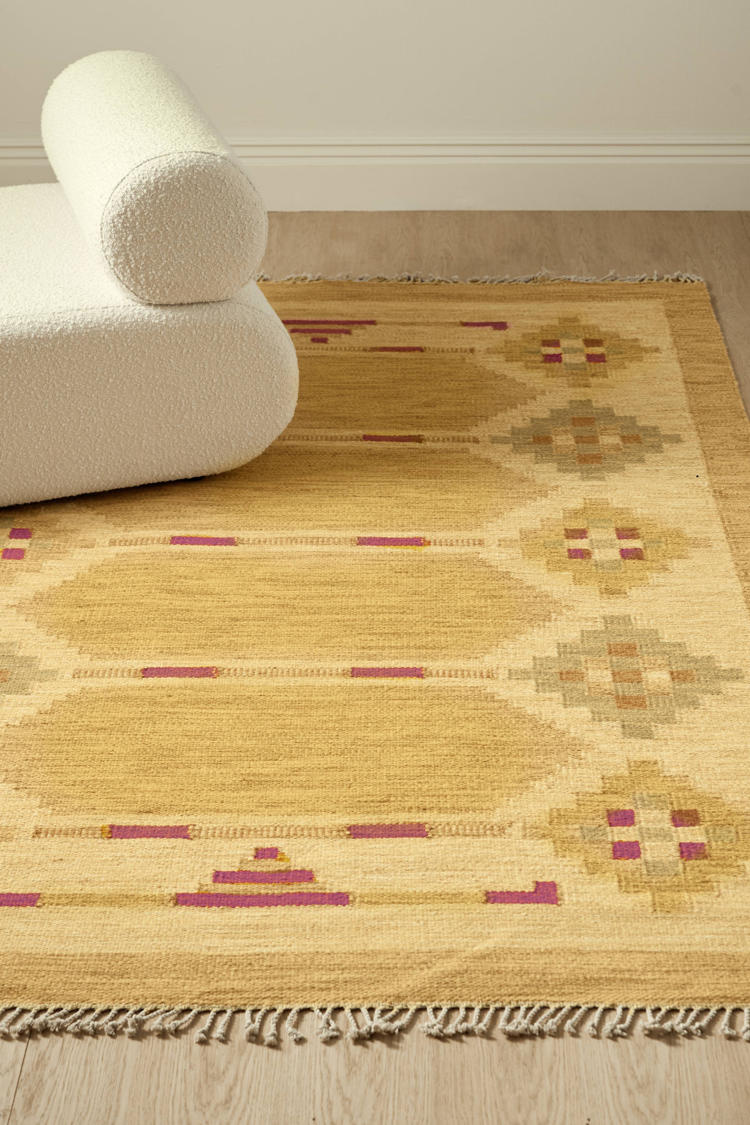 Ellos Villamatto Valens Kelim - Keltainen - Villamatot | Ellos.fi