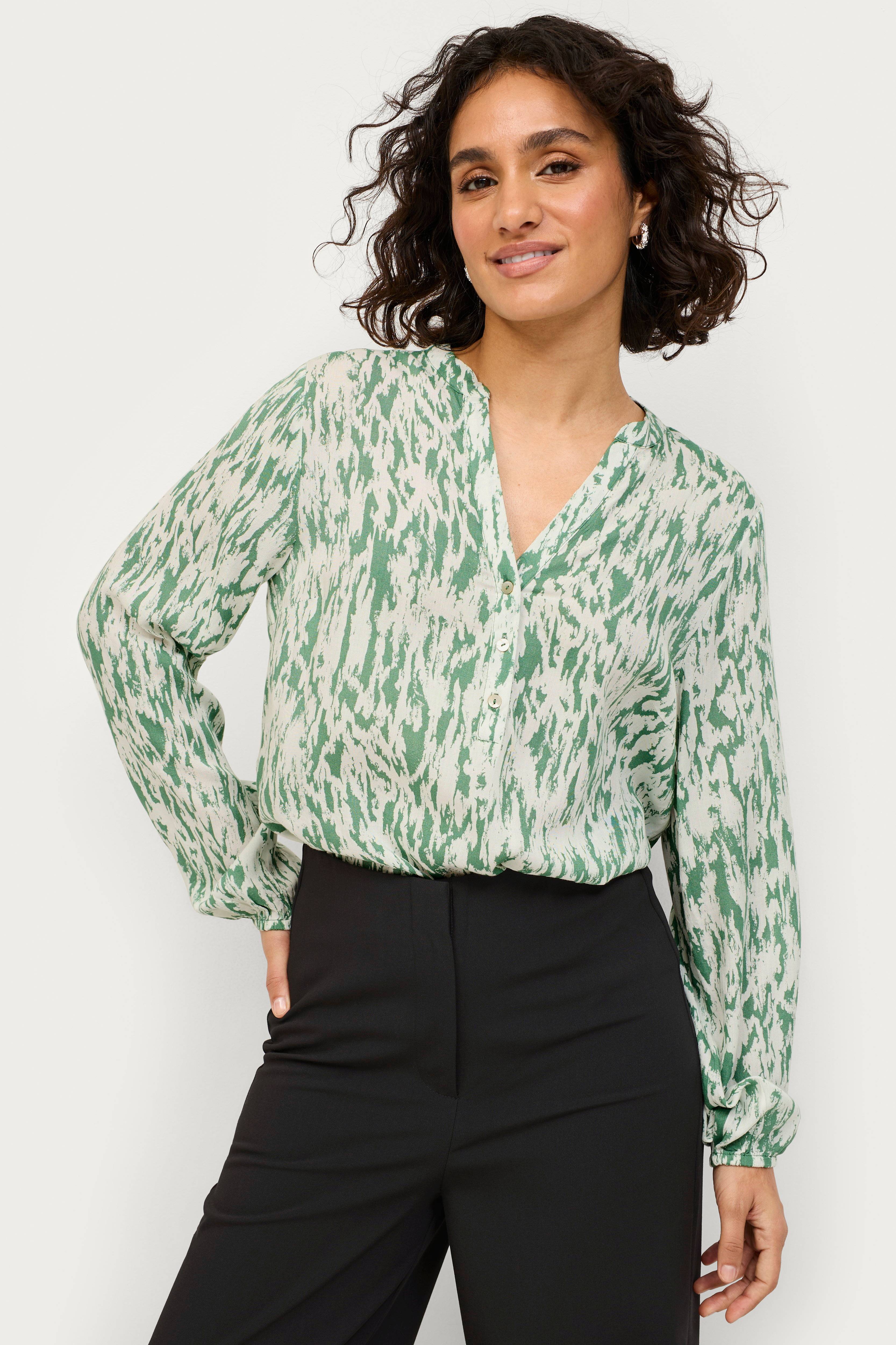 Saint Tropez Blus CarlaSZ Shirt - Grön - Blusar | Ellos.se