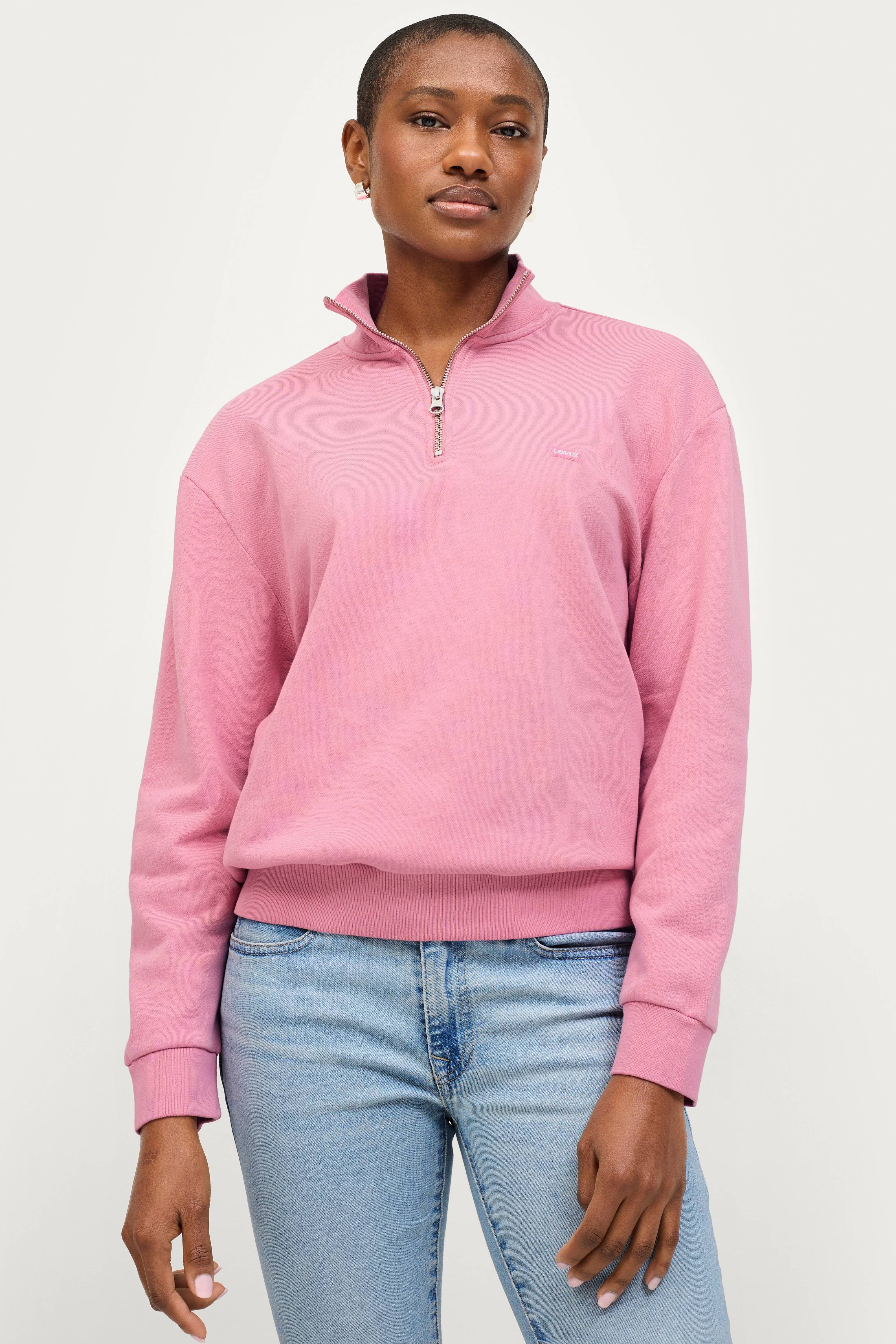 Levi's Sweatshirt Everyday 1/4 Zip - Rosa - Sweatshirts | Ellos.dk