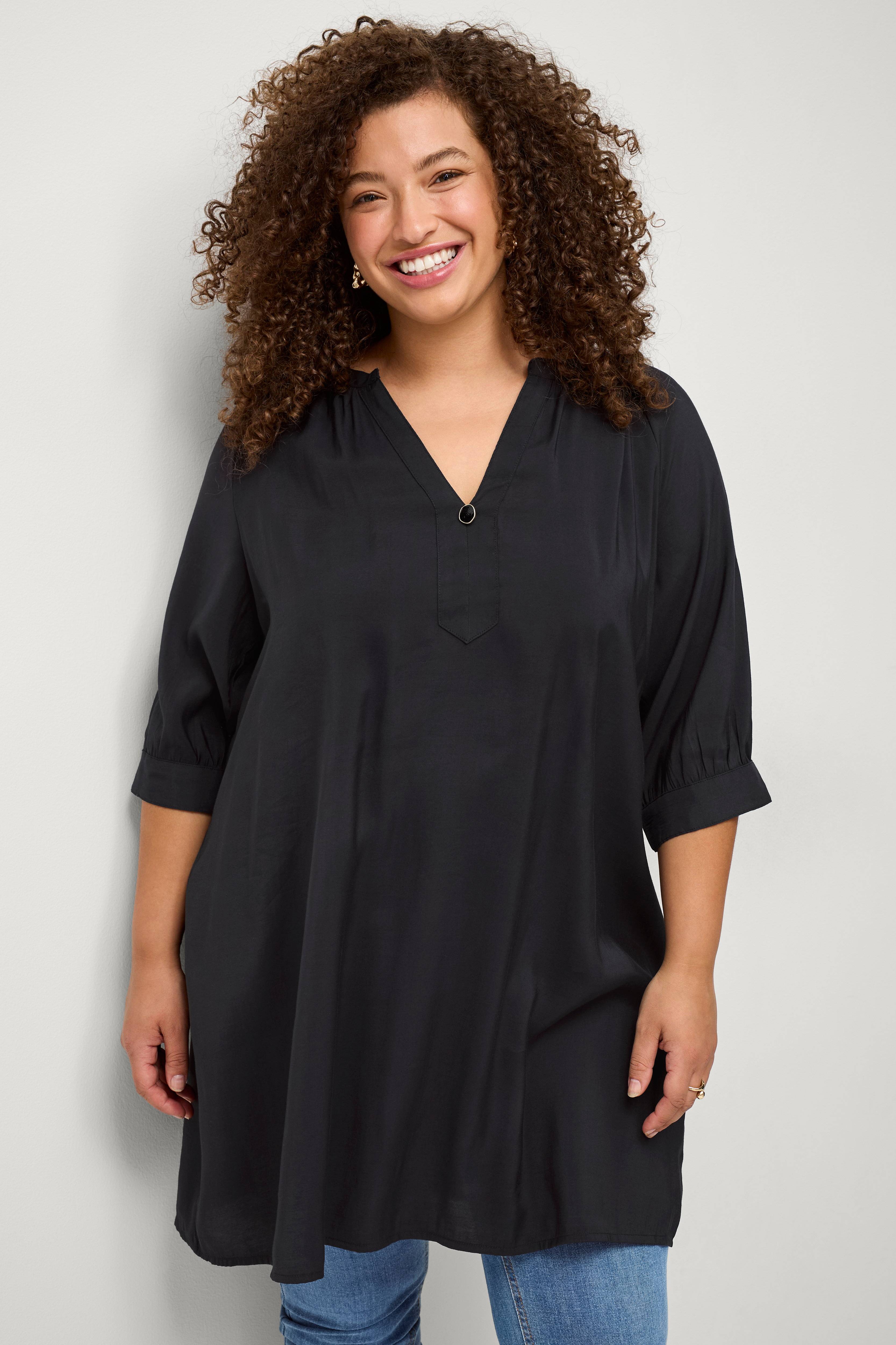 Zizzi Tunika mAfkar 1/2 Tunic - Musta - Paitapuserot | Ellos.fi