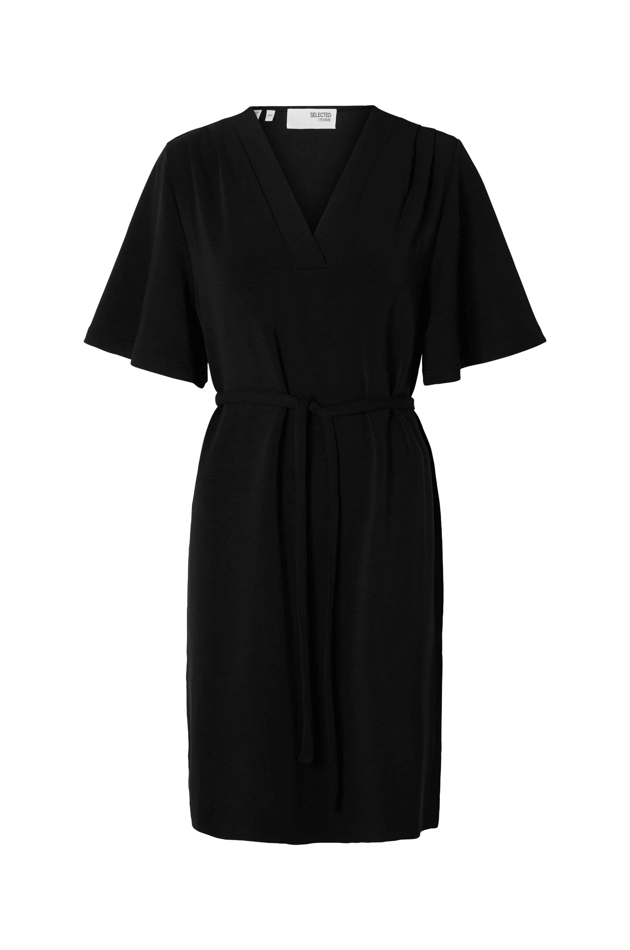 Selected FEMME Kjole slfTenny SS V-neck Short Dress - Sort - Korte ...