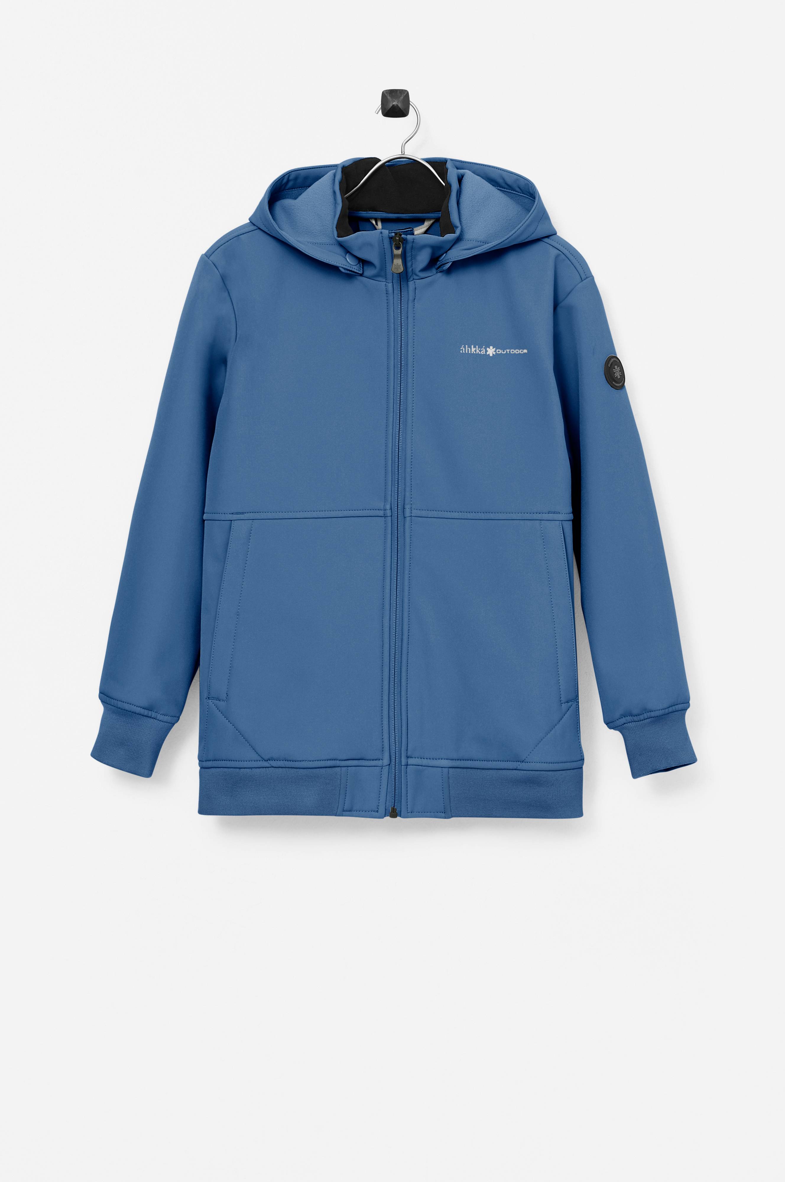 Áhkká Jacka Softshell Jacket Jr med insida i fleece - Blå - Vårjackor & höstjackor | Ellos.se