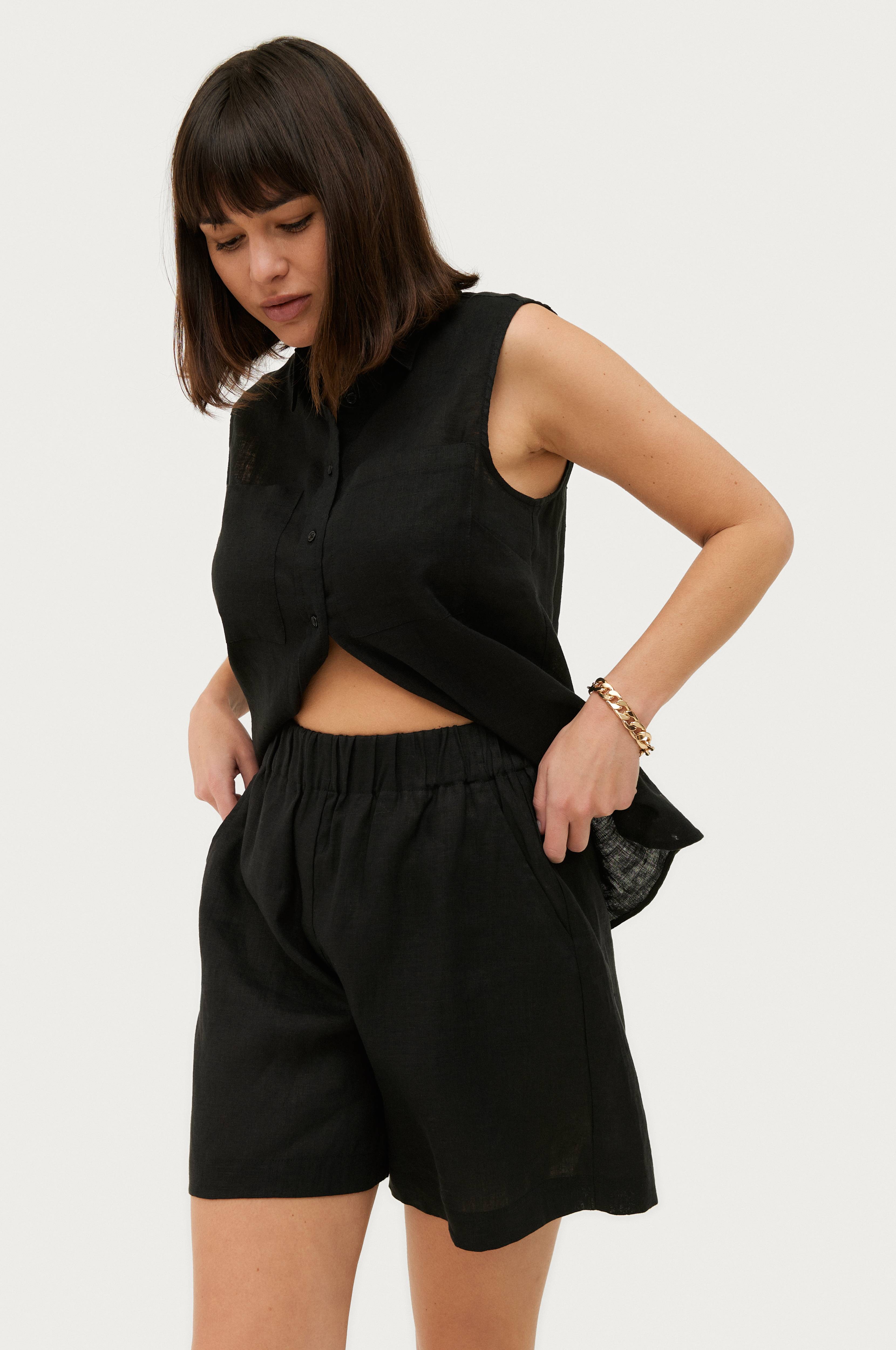 Ellos Shorts Lea Linen - Svart - Shorts | Ellos.se