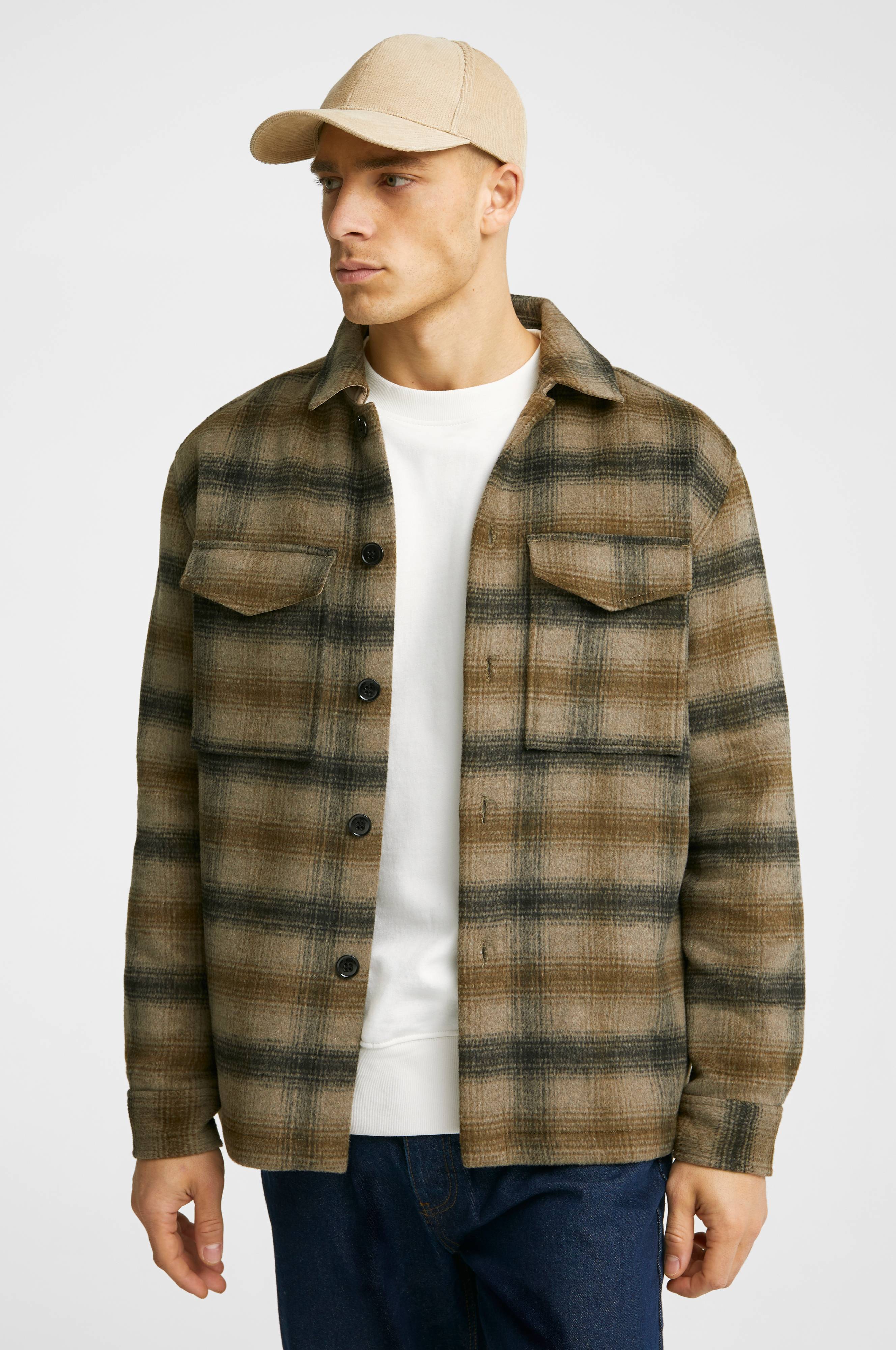 Studio Total Overshirt Check Overshirt - Brun - Långärmade skjortor ...