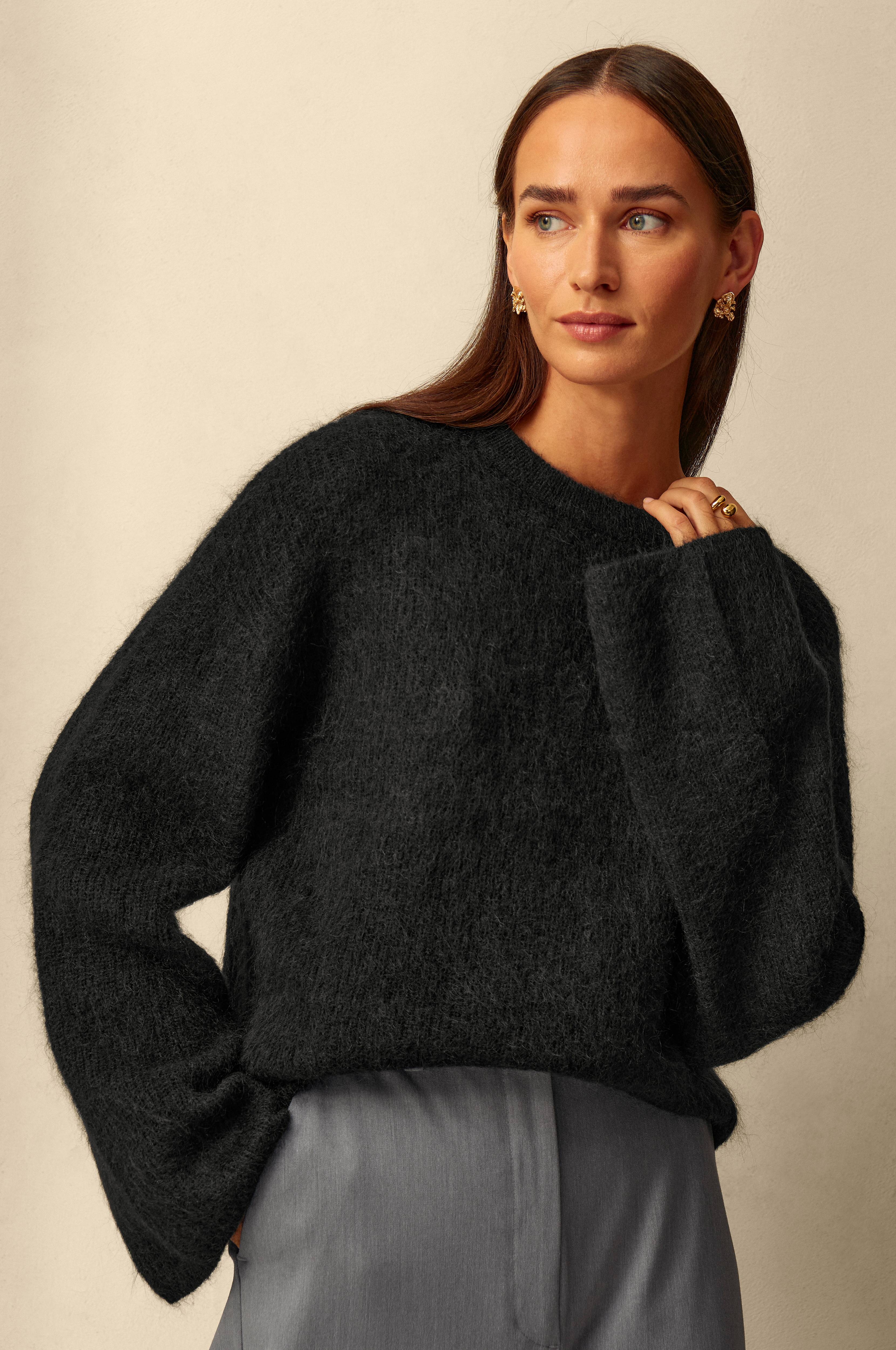 Ellos Collection Tröja Elena Premium i mohairblandning - Svart ...