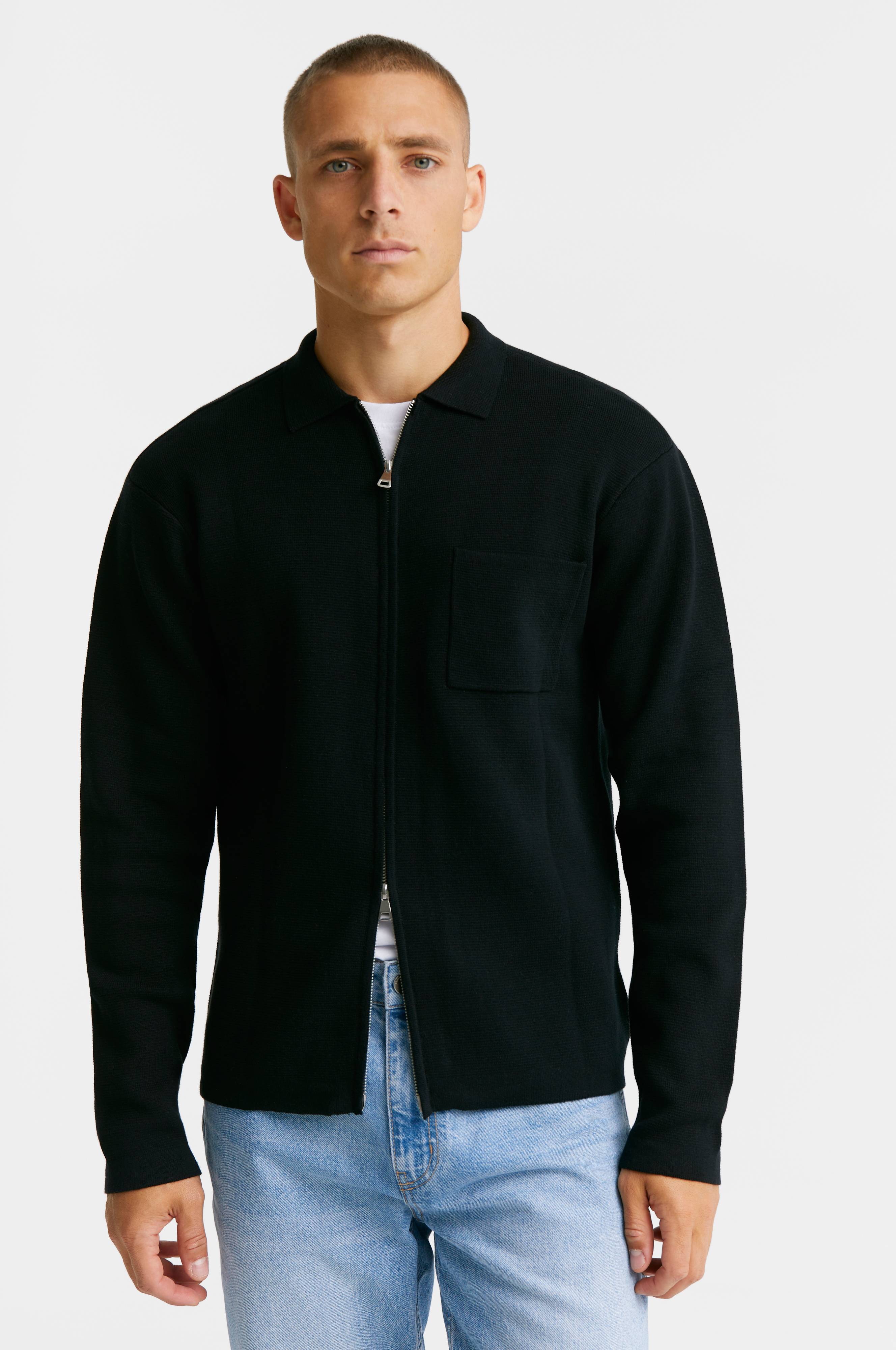 Studio Total Cardigan Milano Zip - Svart - Koftor | Ellos.se