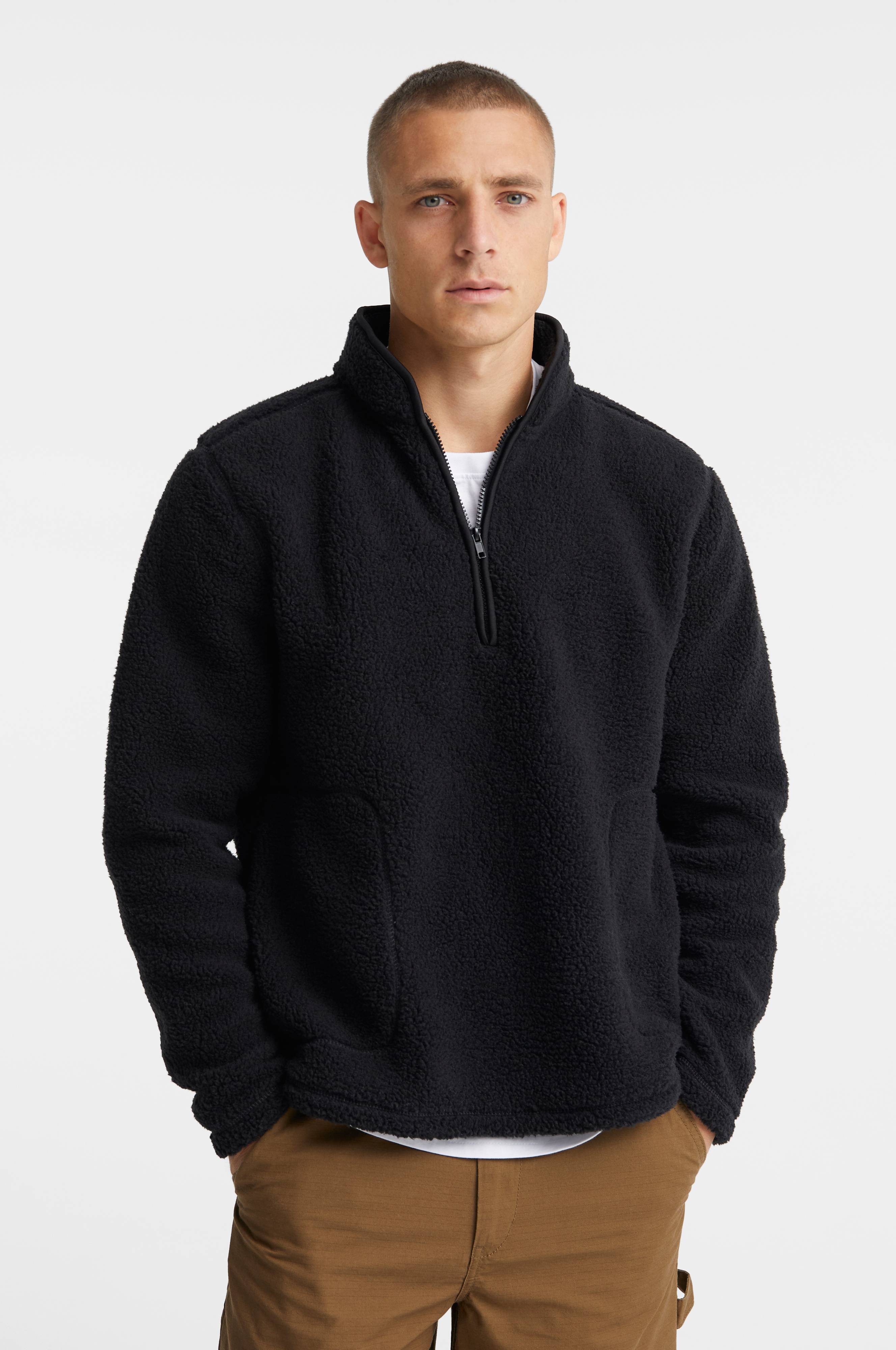 Studio Total Teddypusero Soft Pile 1/2 Zip - Musta - Fleecet | Ellos.fi