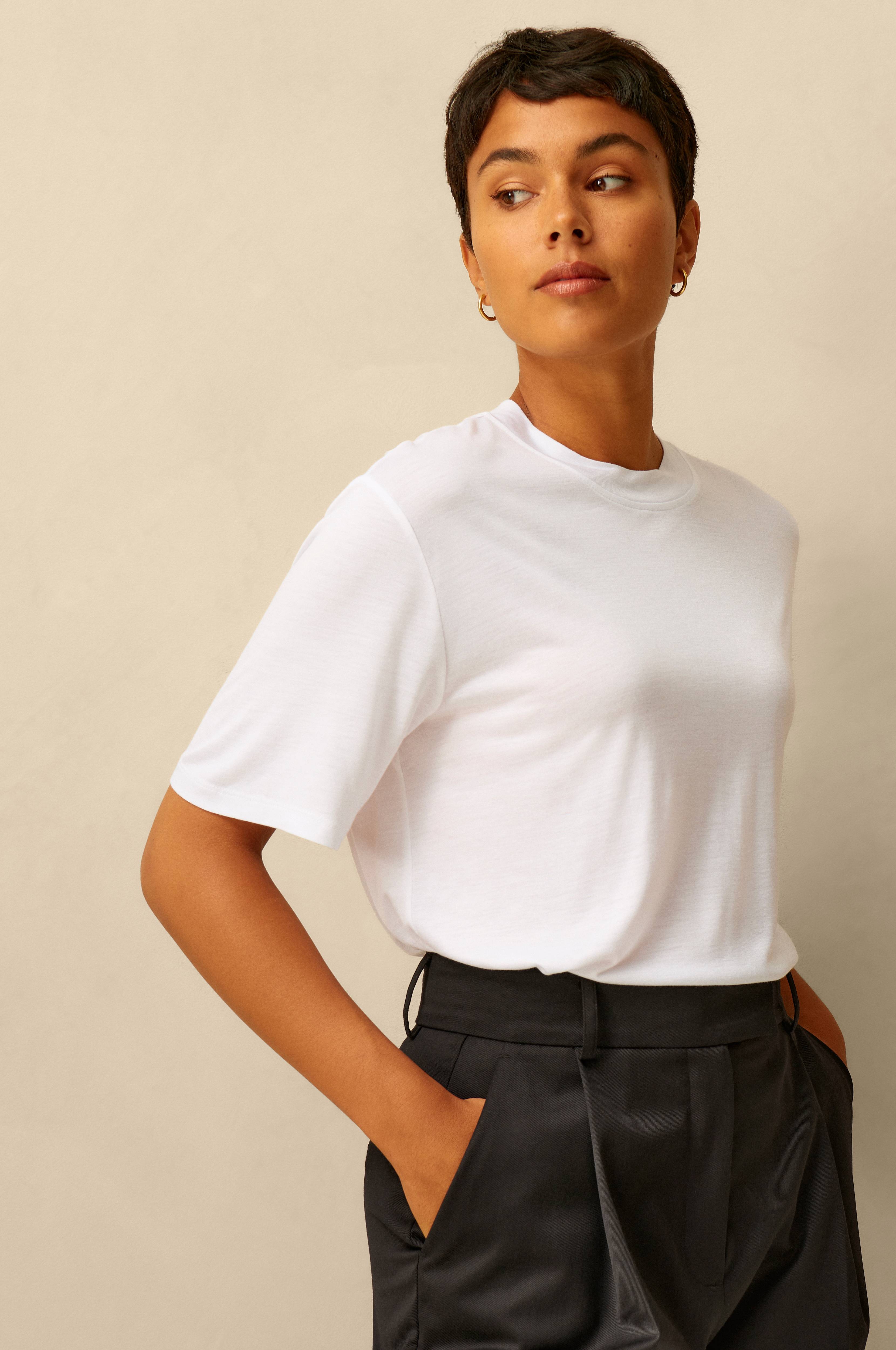 Ellos Collection Pusero Riana Premium i lyocell - Valkoinen - Puserot ...