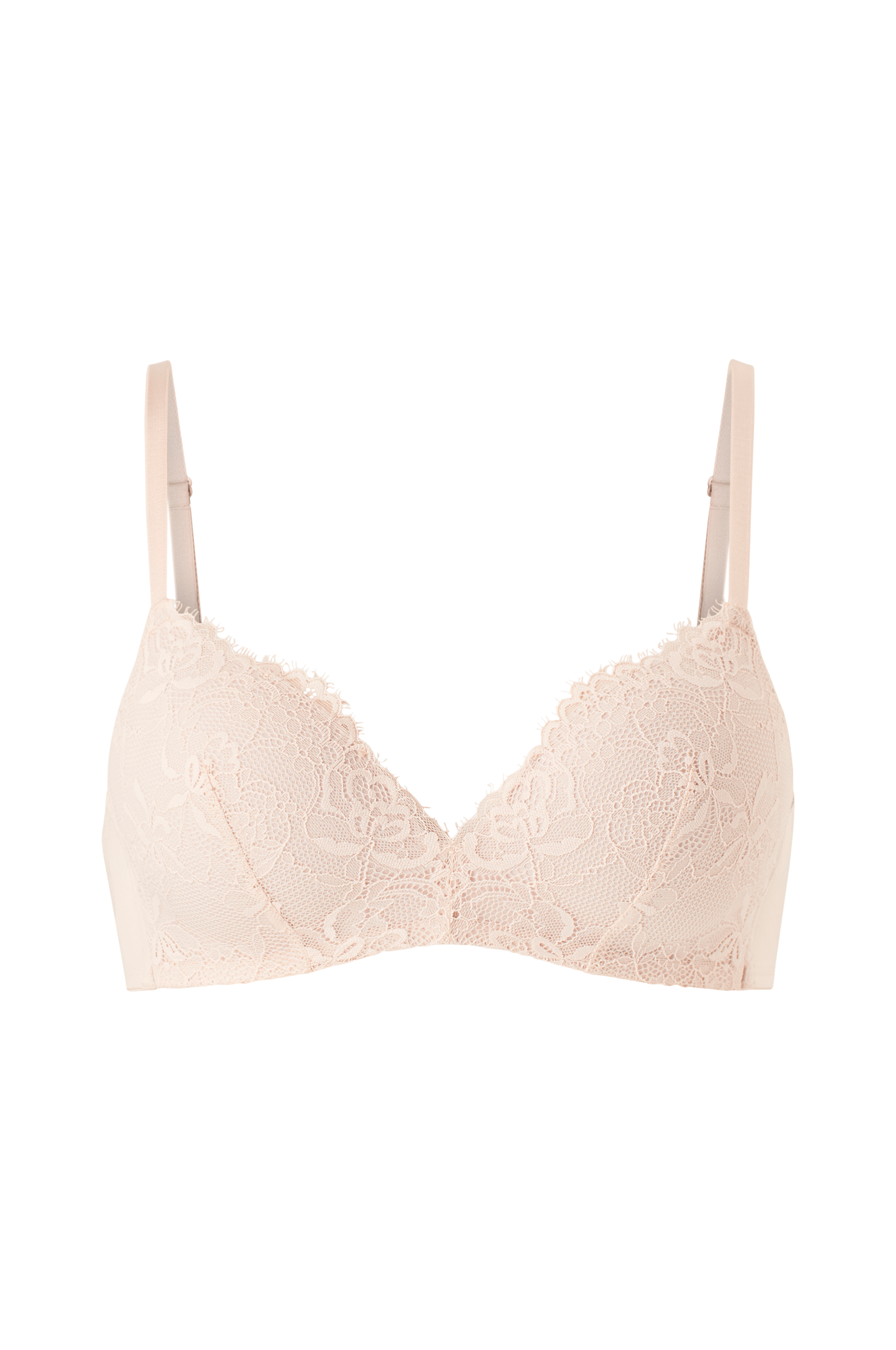 Ellos Vadderad Mjuk-bh i Spets - Beige - Bygellös bh | Ellos.se