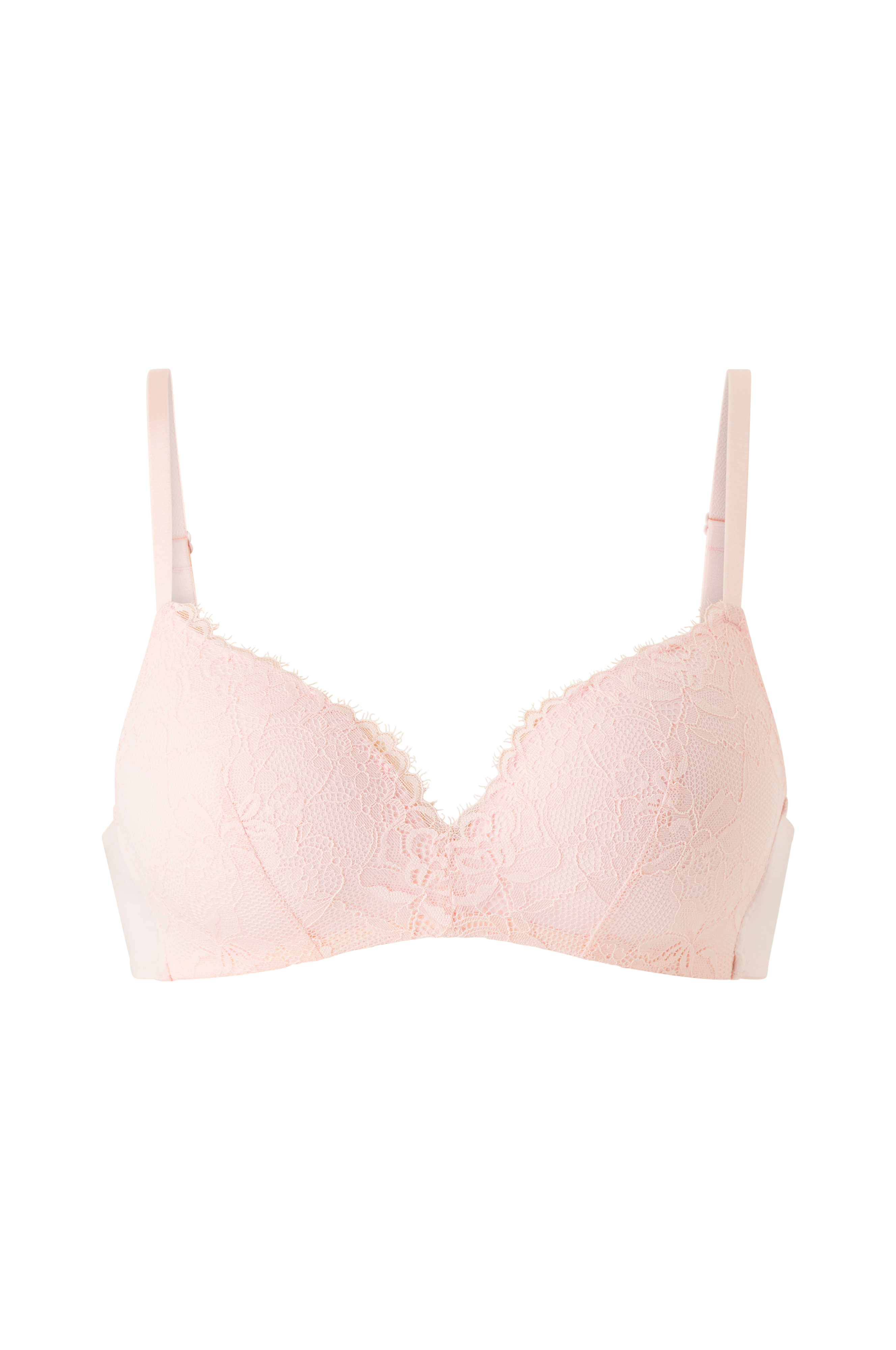 Ellos Emma Vadderad Mjuk-bh i Spets - Rosa - Bygellös bh | Ellos.se