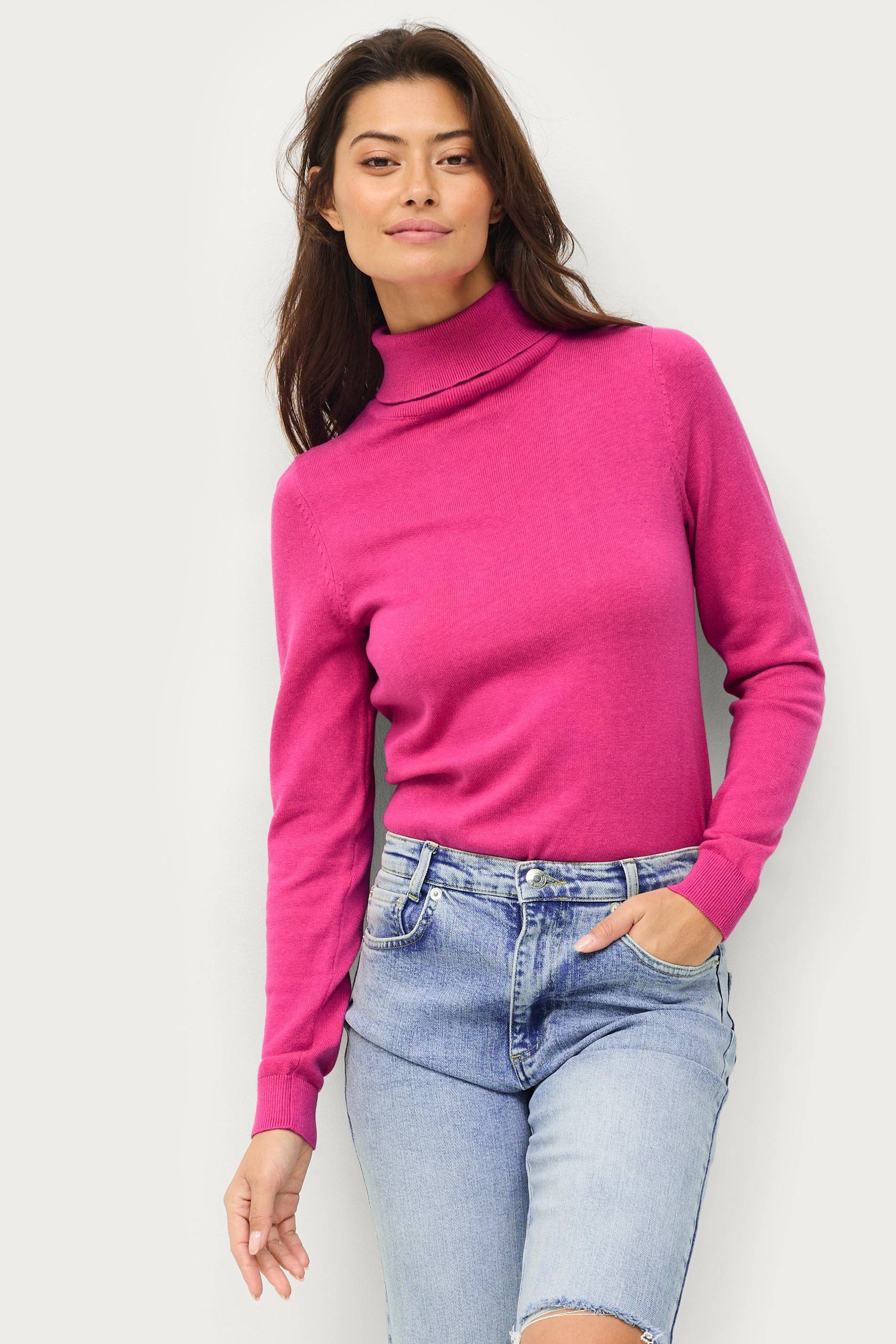 Ellos Turtleneck trøje Clara Rollerneck - Rosa - Rullekravetrøjer ...