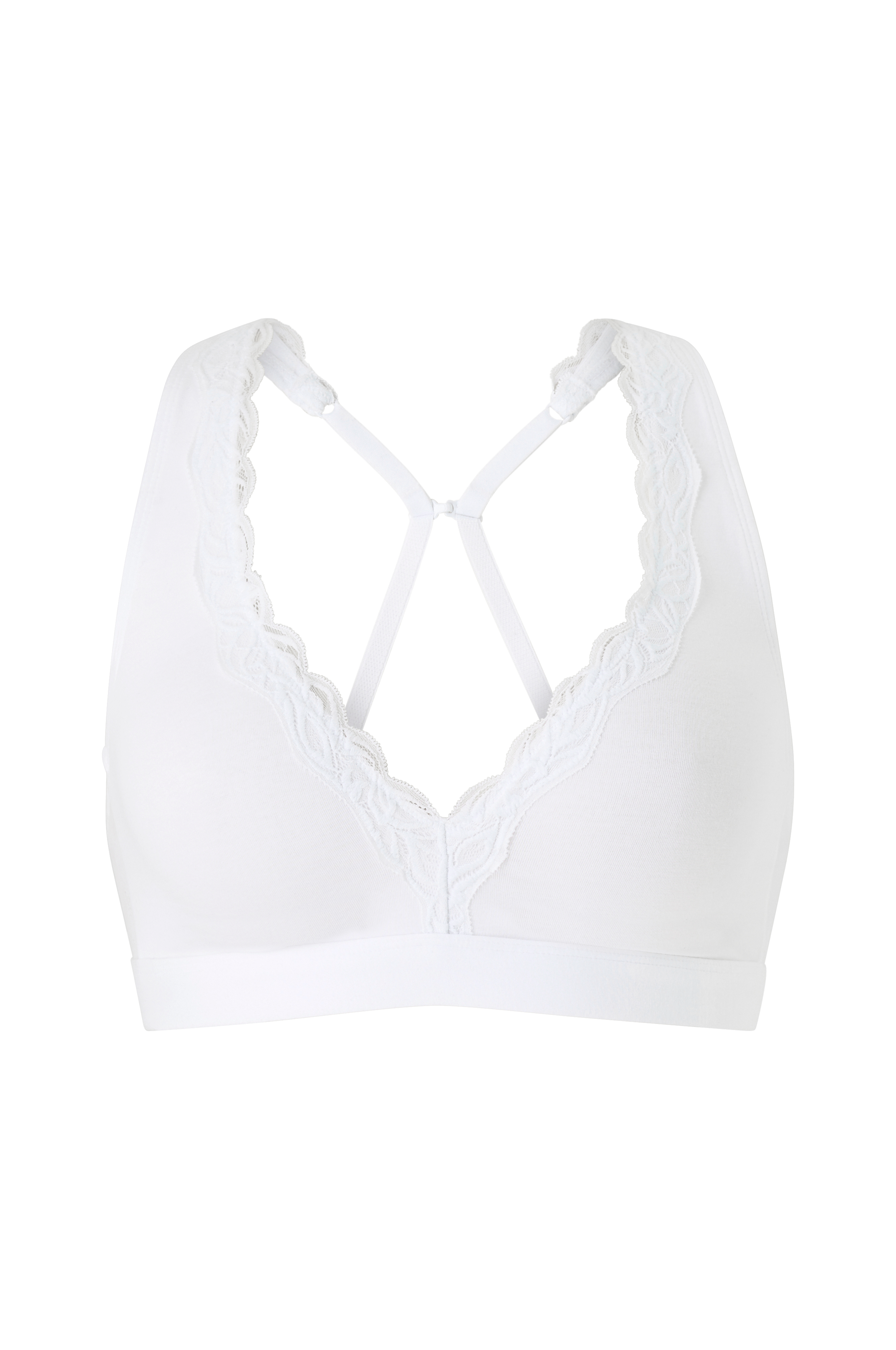 Ellos Mjuk-bh med spetskant - Vit - Bygellös bh | Ellos.se