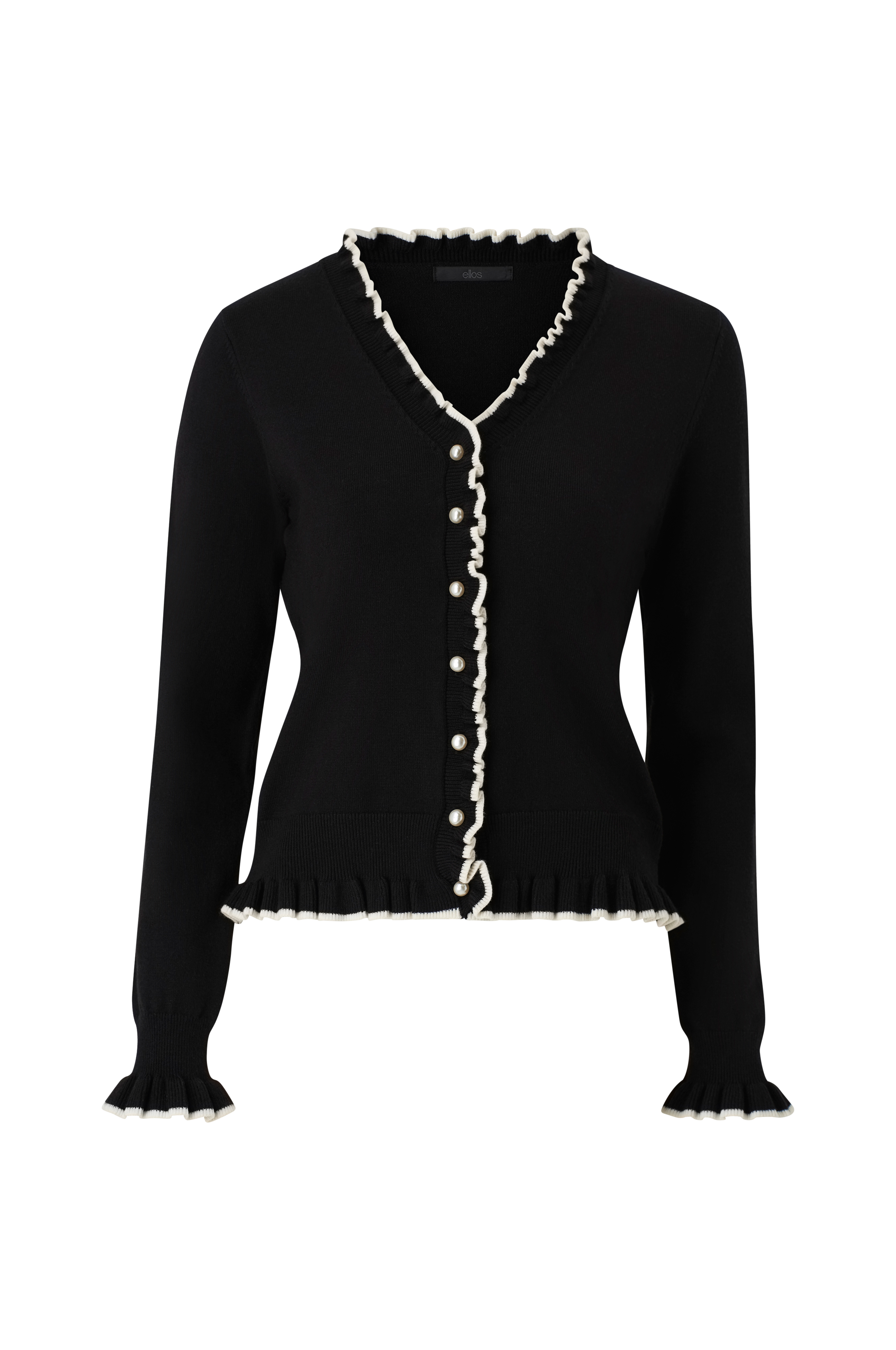 Ellos Cardigan med perleknaper - Sort - Cardigans | Ellos.dk