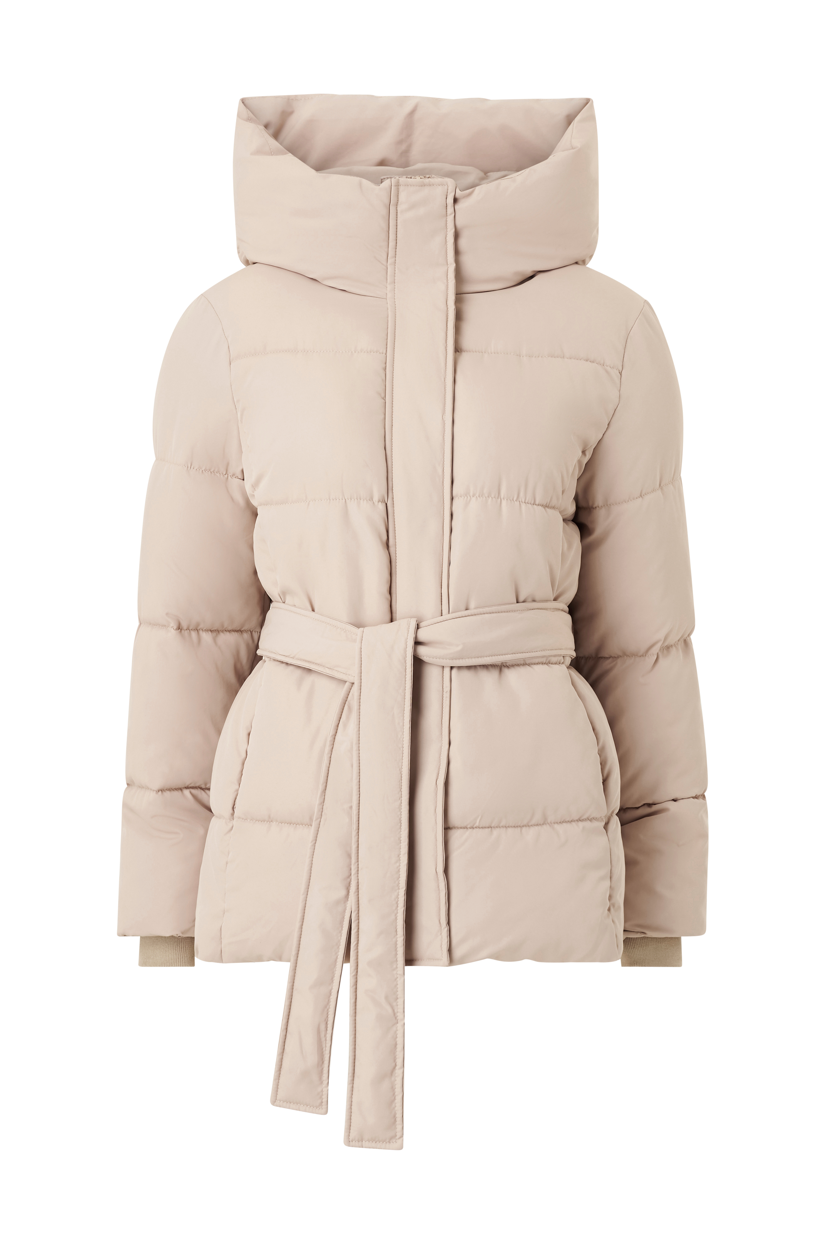 Ellos Vadderad jacka med bälte - Beige - Jackor | Ellos.se