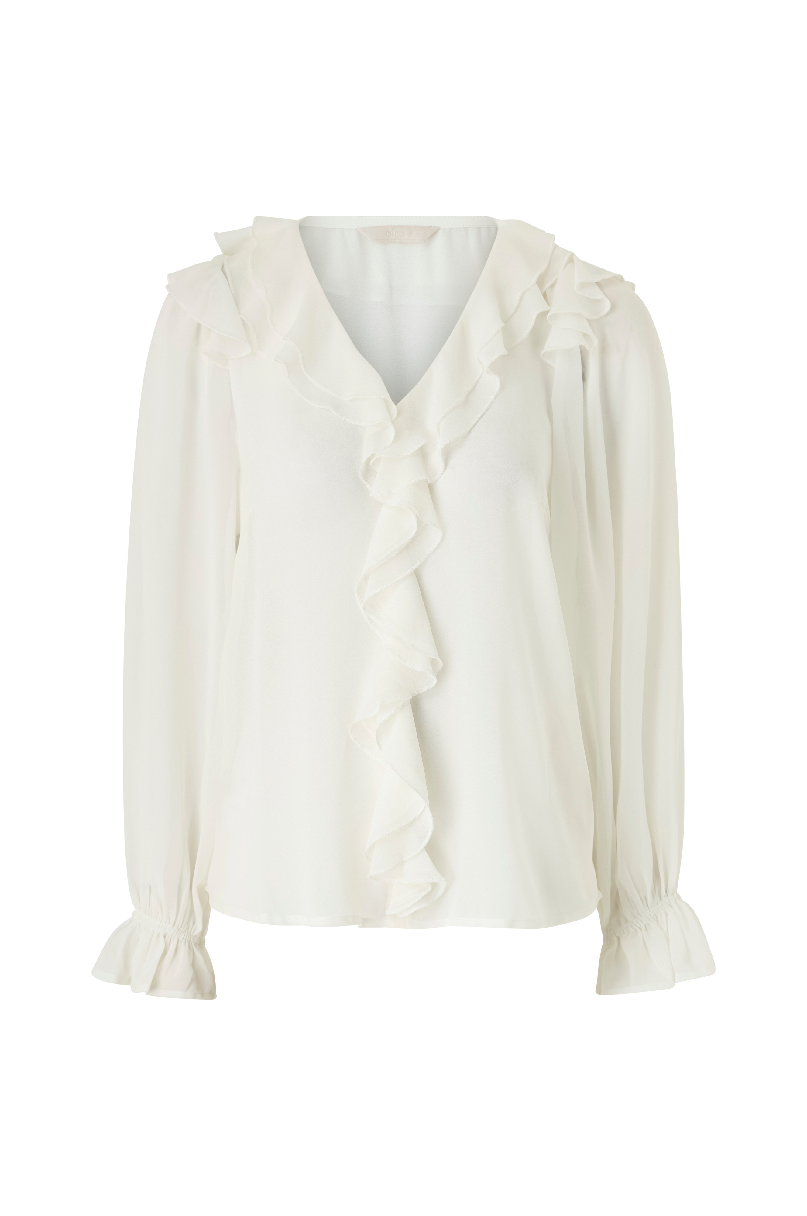 Ellos Bluse med volanter - Hvid - Bluser | Ellos.dk