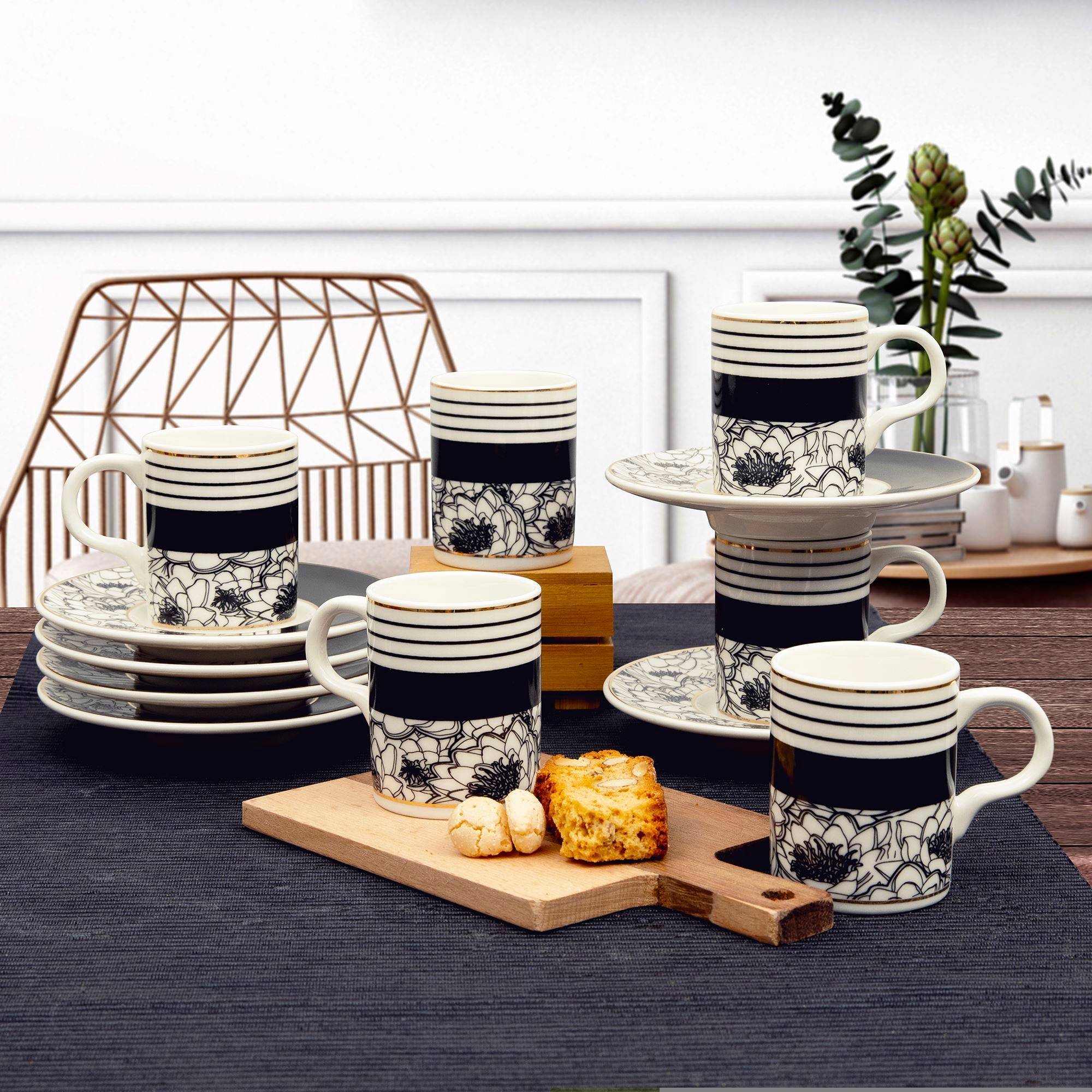 Sett med kaffekopper (12 deler) - Hvit - Kjøkken & husholdning | Homeroom