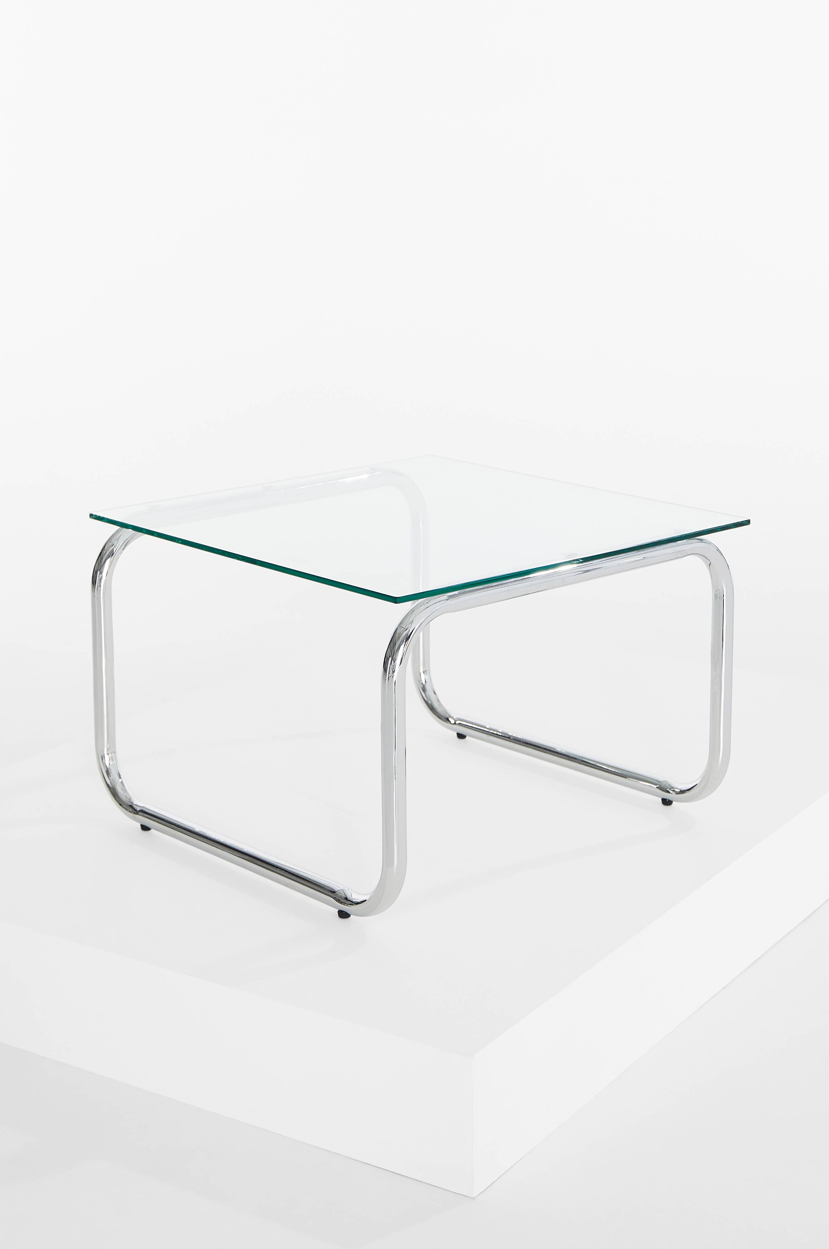 Lulu sofabord i glass og krom 60x60 cm - Sølv - Møbler | Homeroom