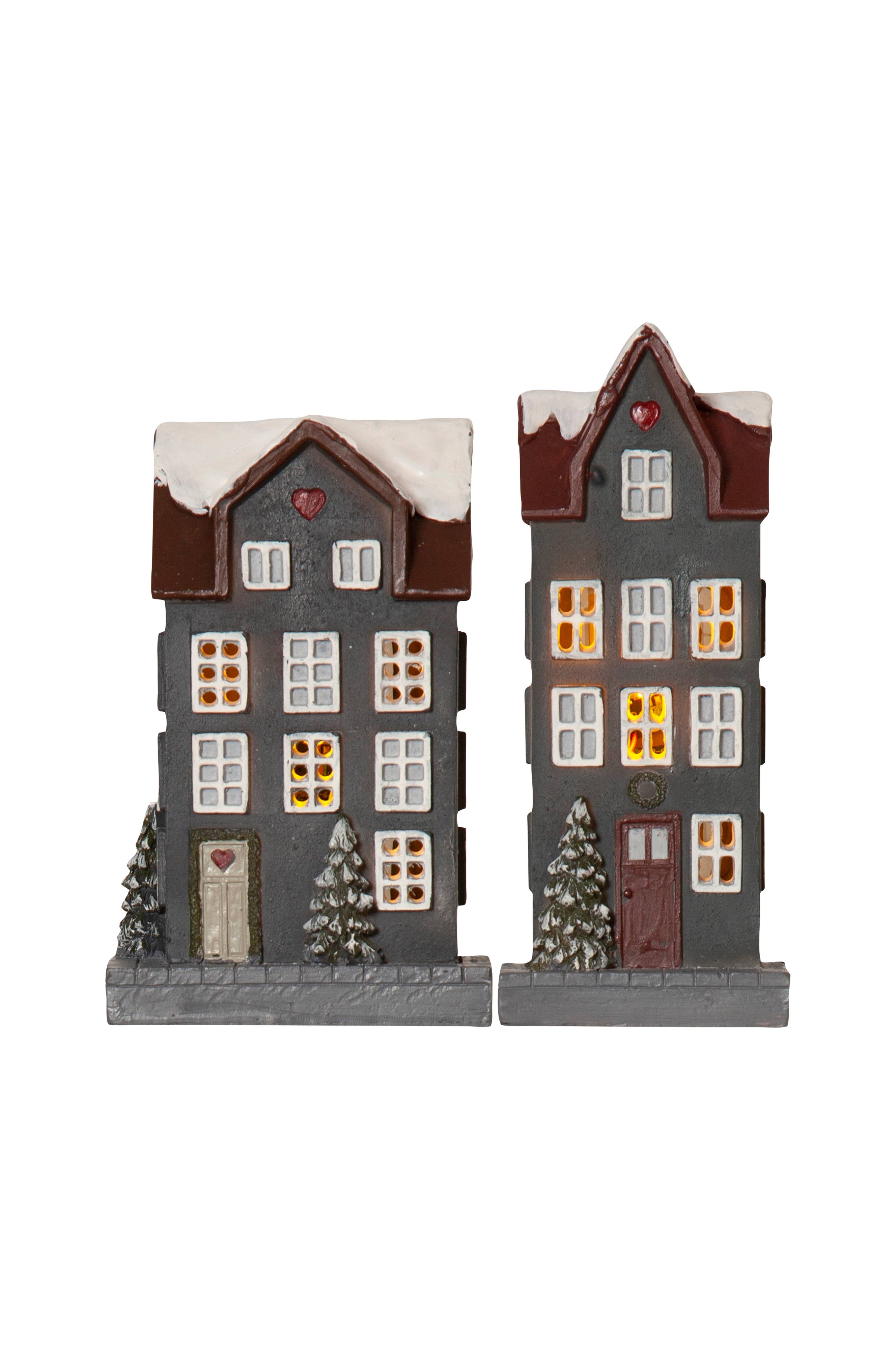 Innendeko Haus, 2-teilig - Grau - Beleuchtung | Jotex